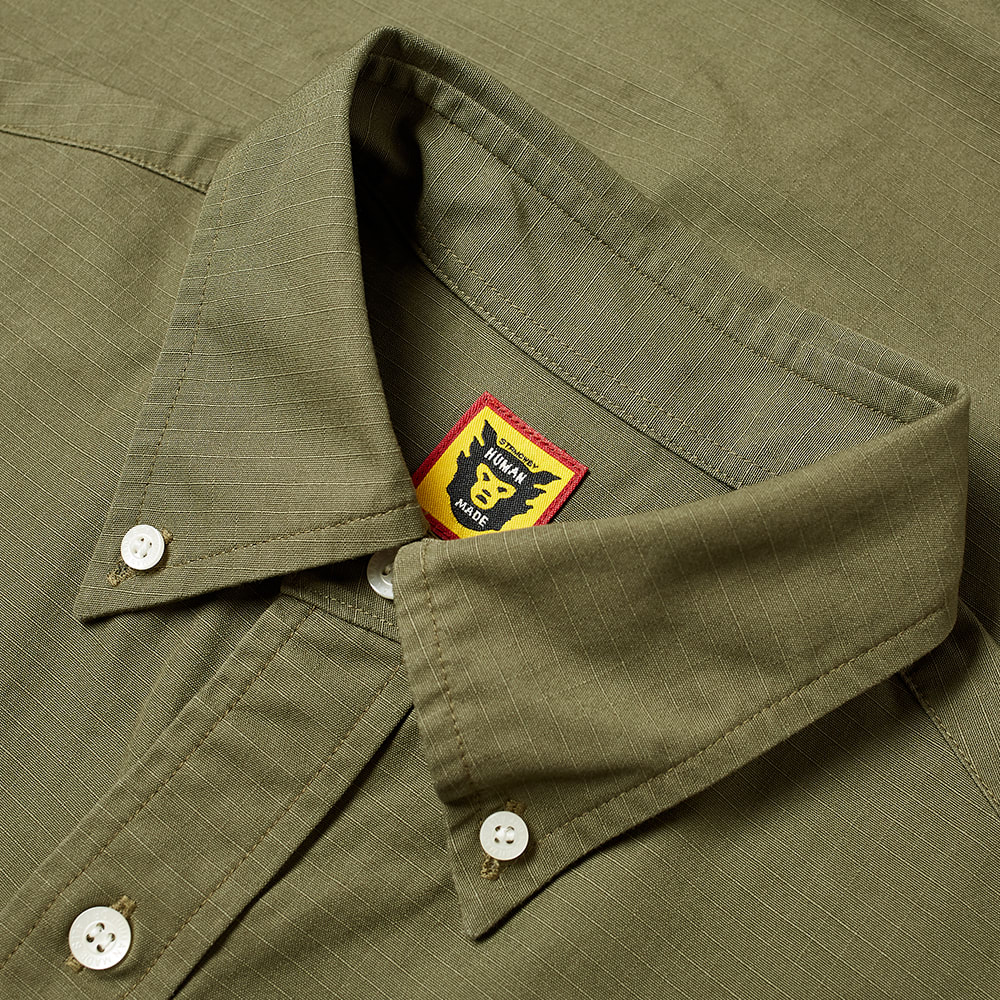 Human Made Short Sleeve Ripstop Shirt Olive Drab | END. (US)
