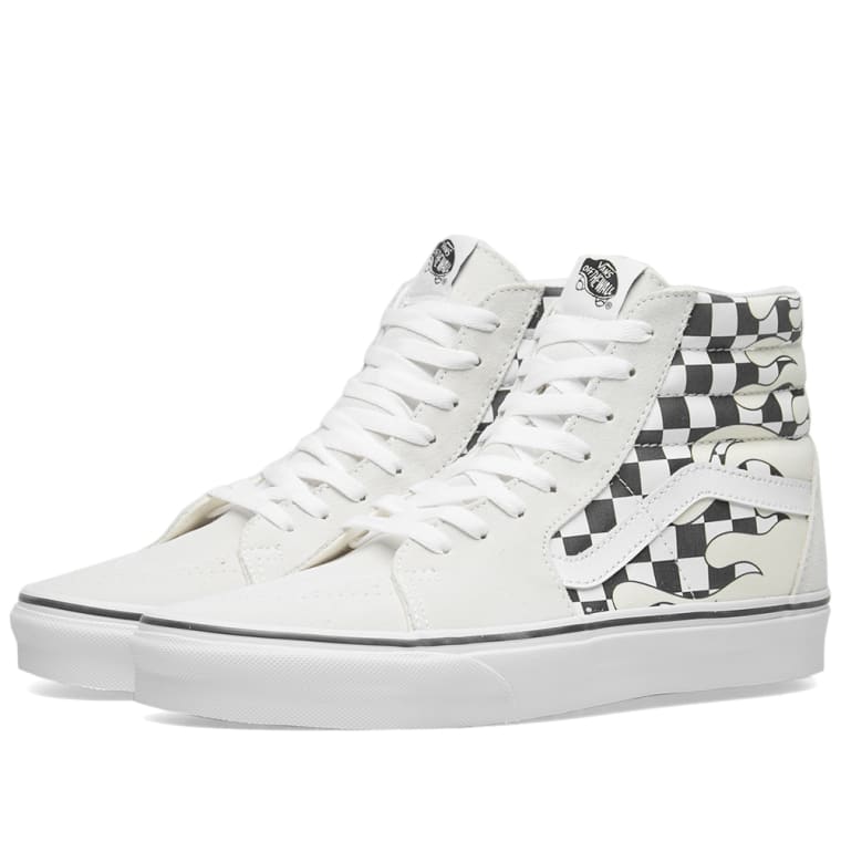 Vans SK8-Hi Checker Flame (Classic White & True White) | END.