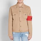 424 Armband Denim Trucker Jacket (Camel & Red) | END.