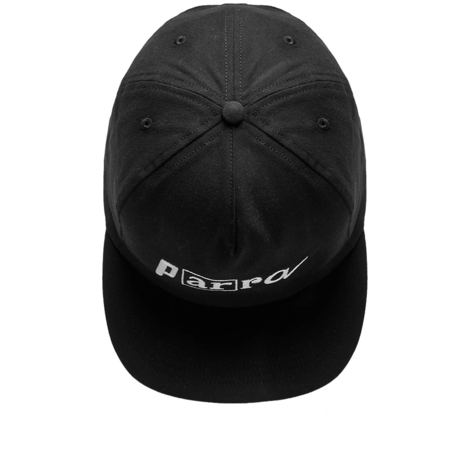 By Parra Script Logo 5 Panel Cap Black | END.