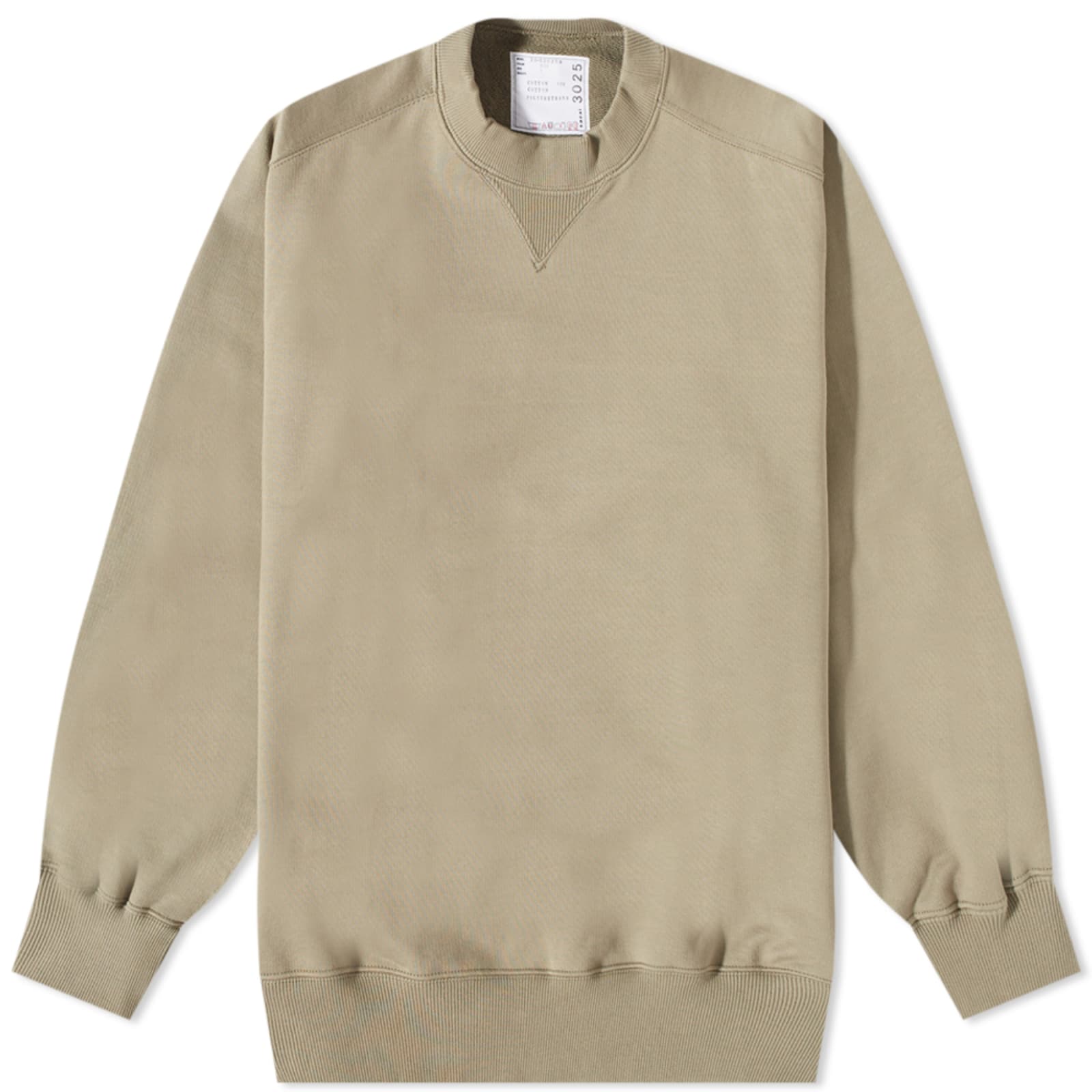 Sacai S Logo Split Seam Crew Sweat Light Khaki | END. (HK)