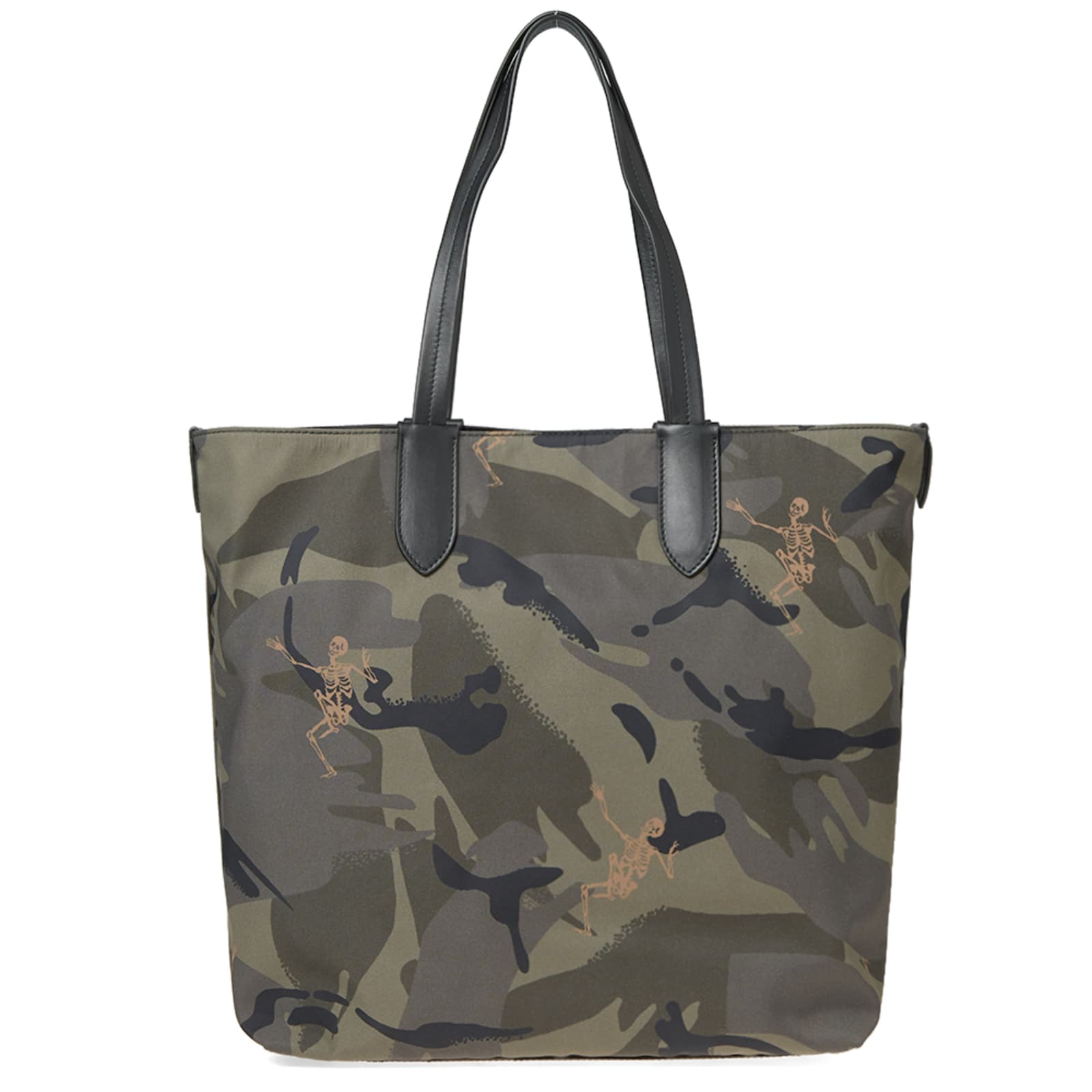 Alexander McQueen Camo Skull Shopper Bag Khaki & Multi | END.