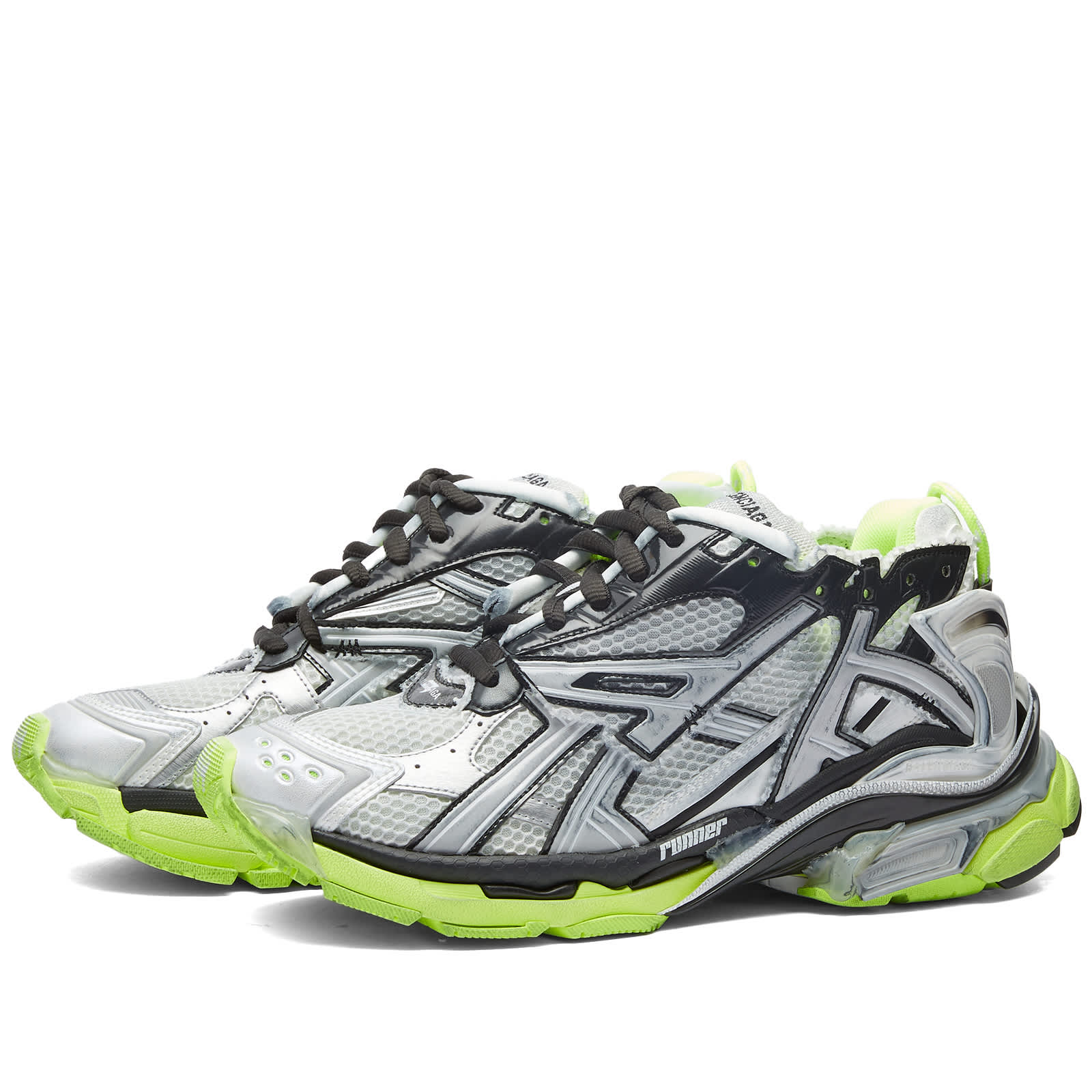 Balenciaga Runner Sneaker White, Black & Fluo Yellow | END. (GB)