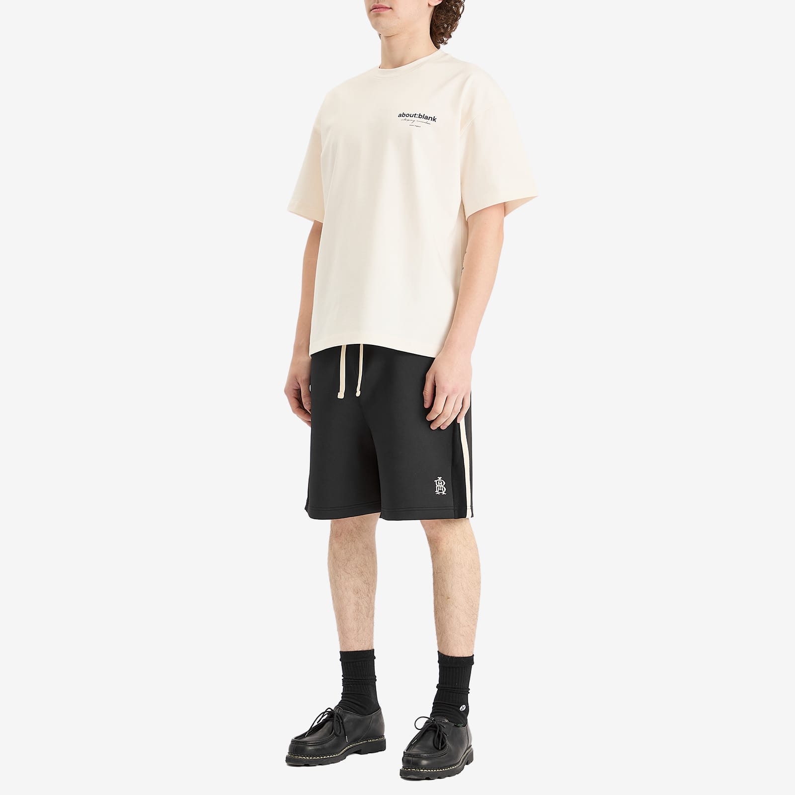 about:blank Monogram Track Short Black & Ecru | END. (US)
