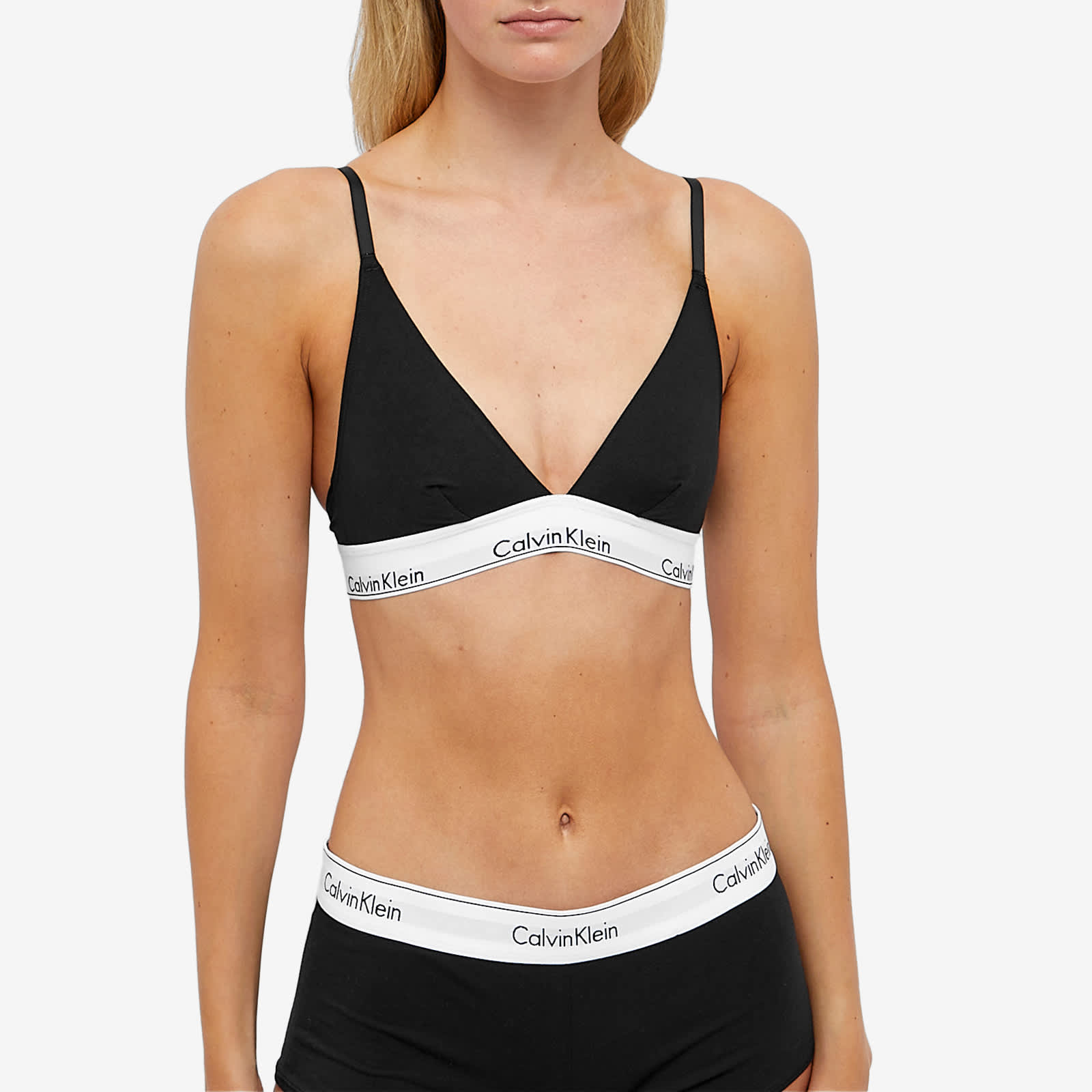 Calvin Klein Unlined Triangle Bra Black End