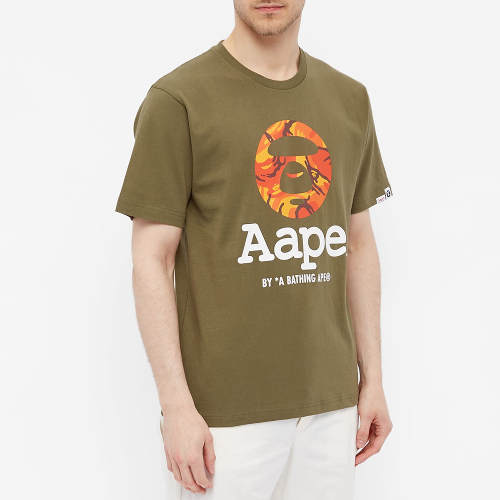 AAPE Orange Camo Og Moonface T-Shirt Khaki | END. (HK)