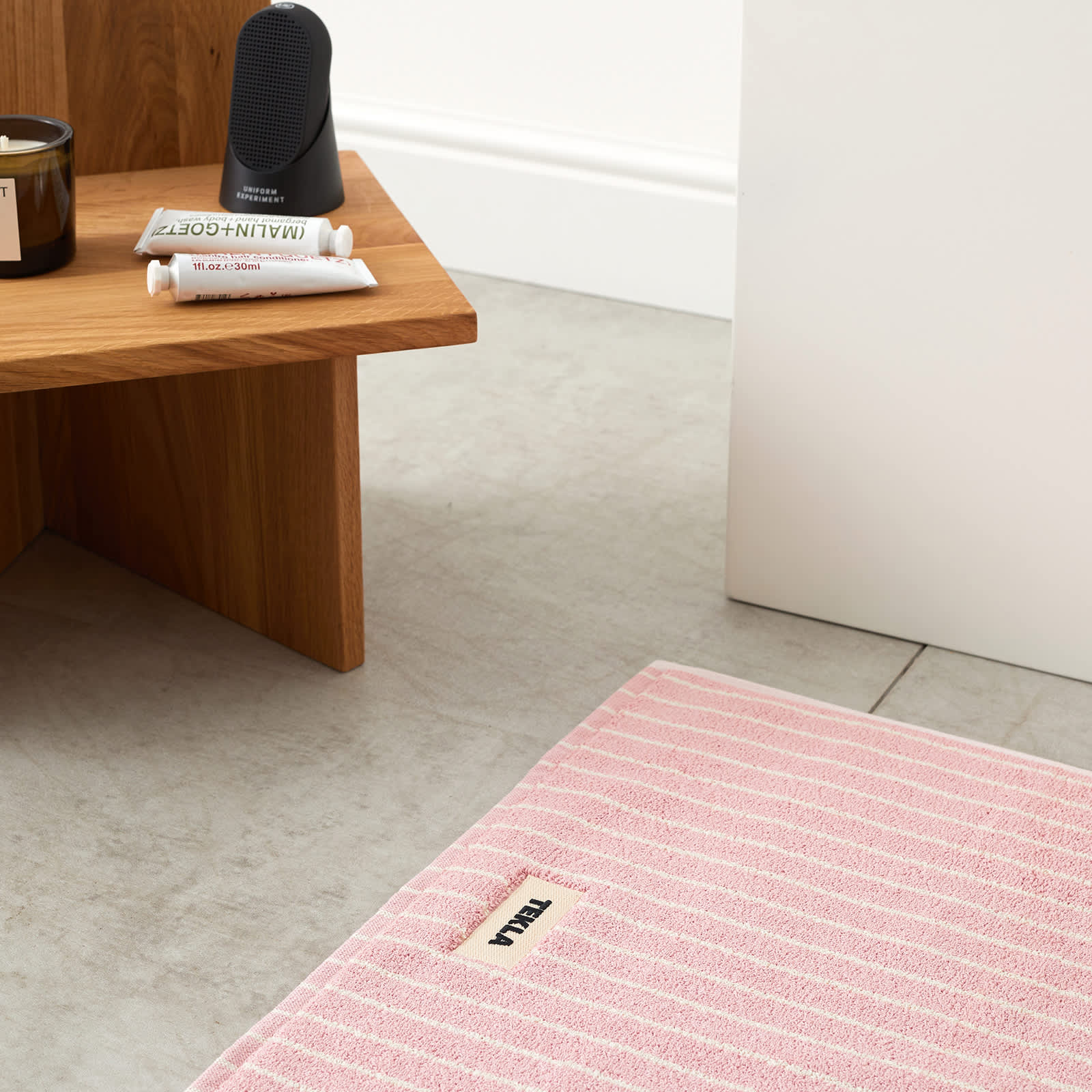 Tekla Organic Terry Bath Mat Shaded Pink Stripes | END. (CA)