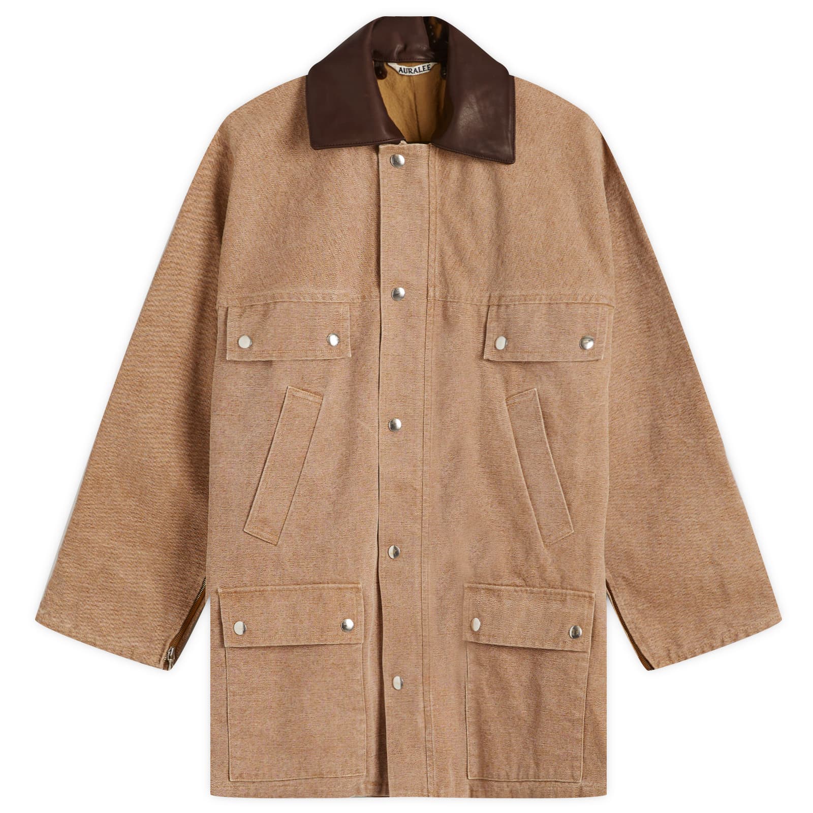 Auralee Washed Organic Canvas Rain Coat Light Brown | END. (HK)