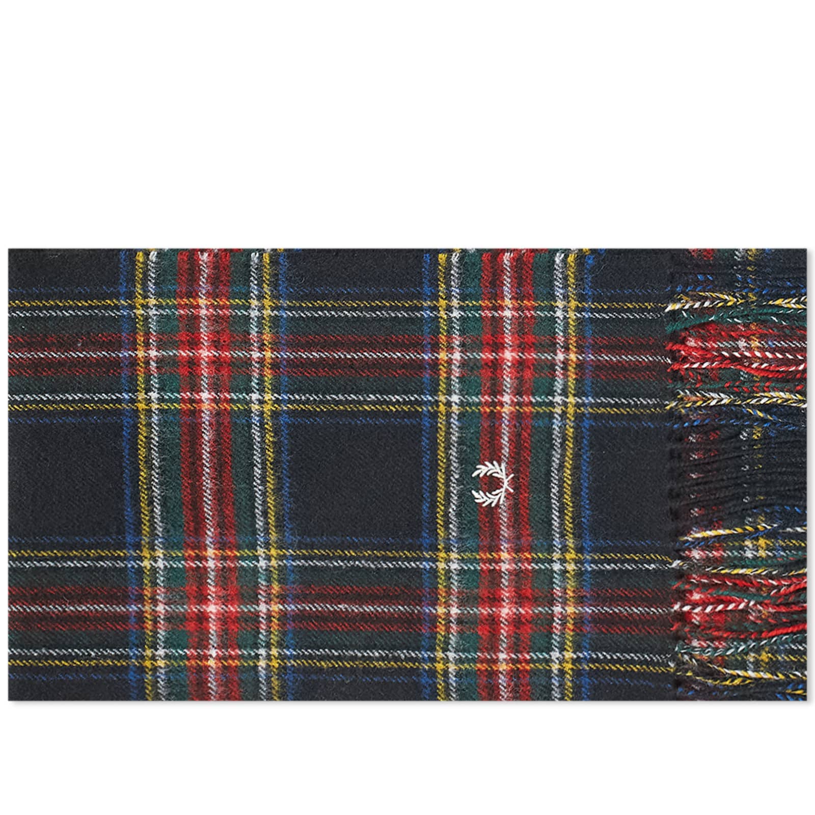 Fred Perry Black Stewart Tartan Scarf Black | END.