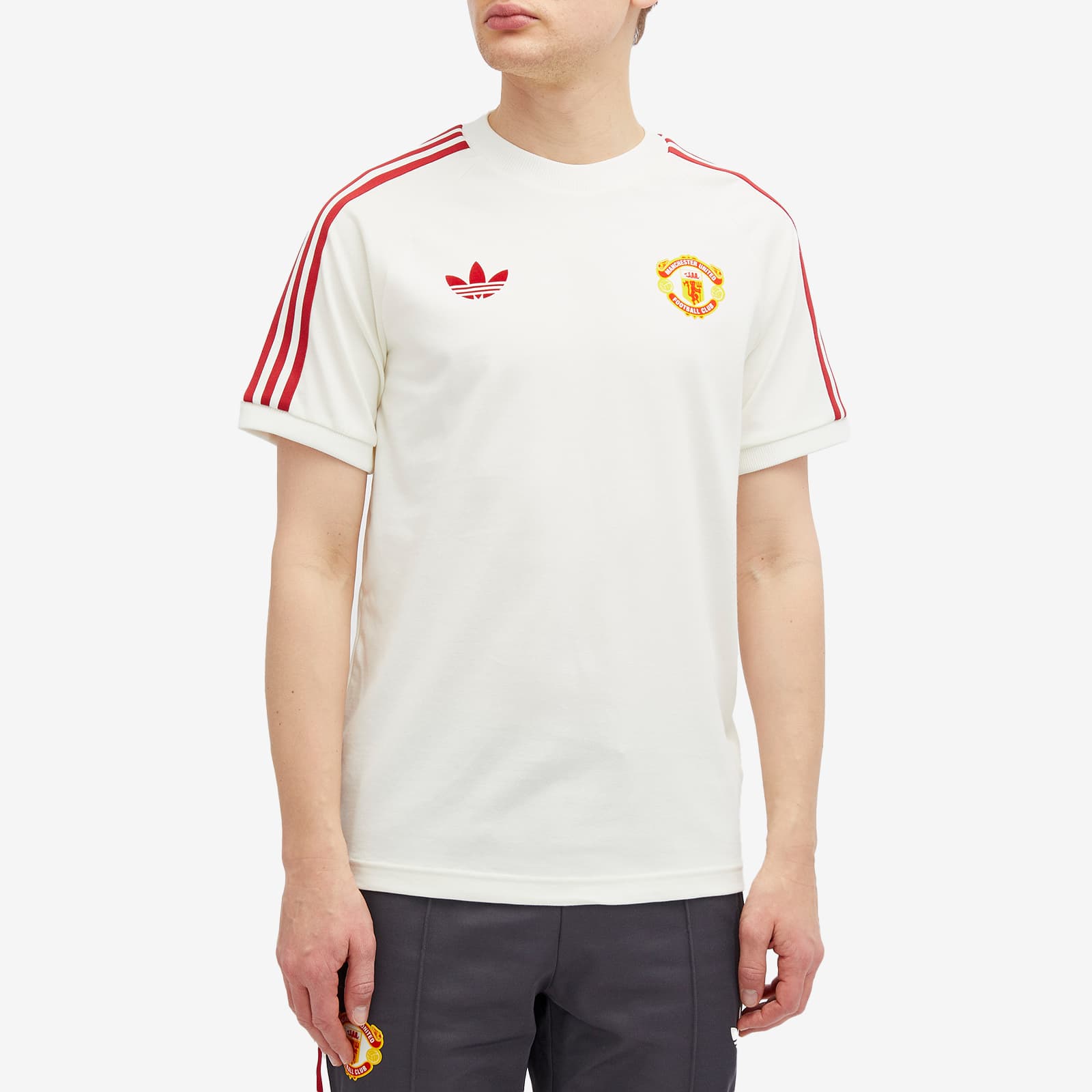 Adidas Manchester United FC OG 3 Stripe T-Shirt Off White | END. (US)