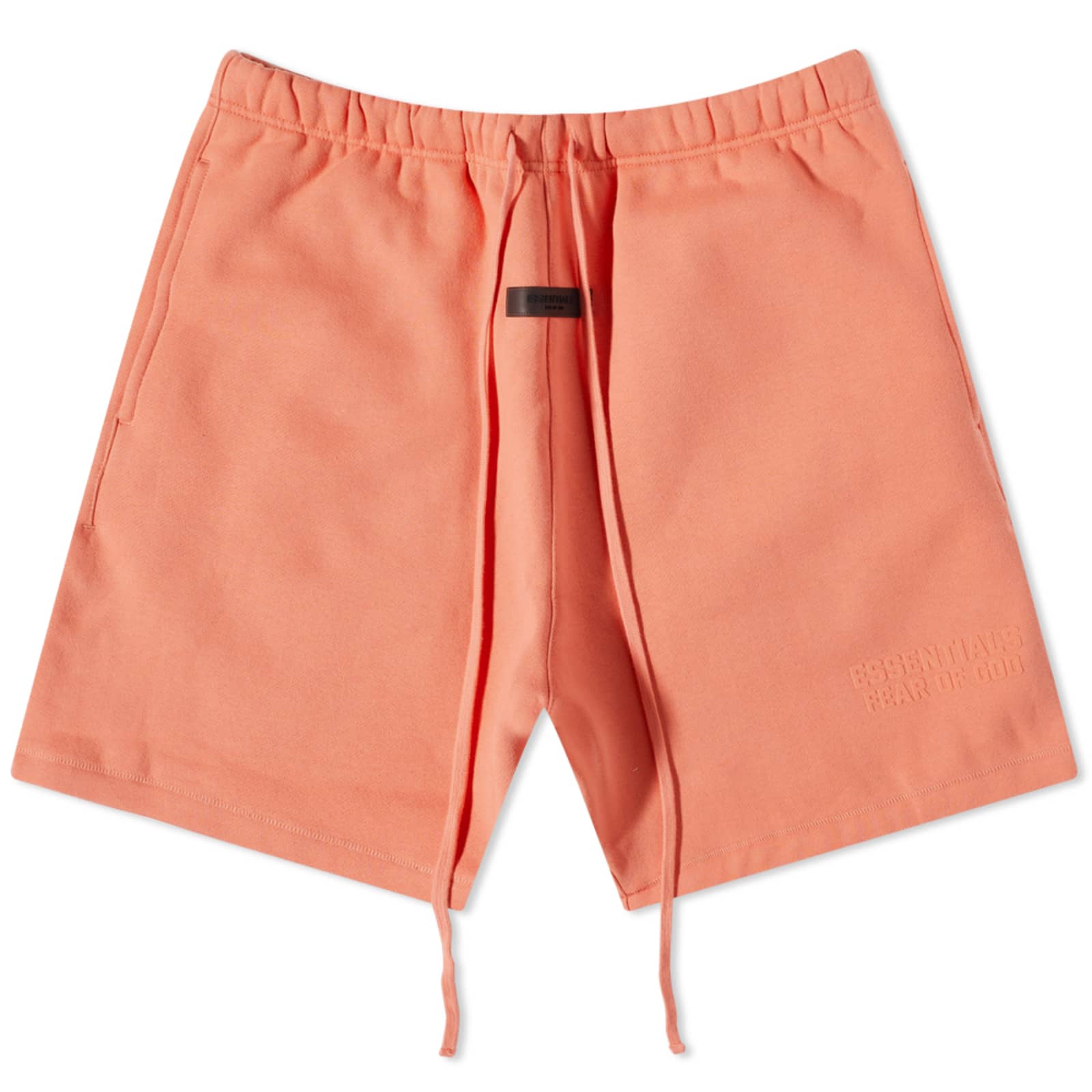 Fear of God ESSENTIALS Logo Sweat Shorts Coral | END. (US)