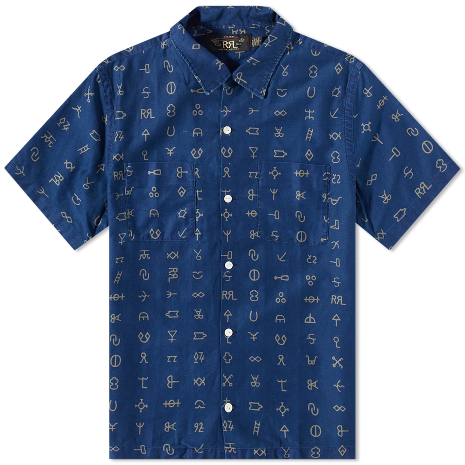 RRL All Over Print Vacation Shirt Dark Indigo | END. (GB)