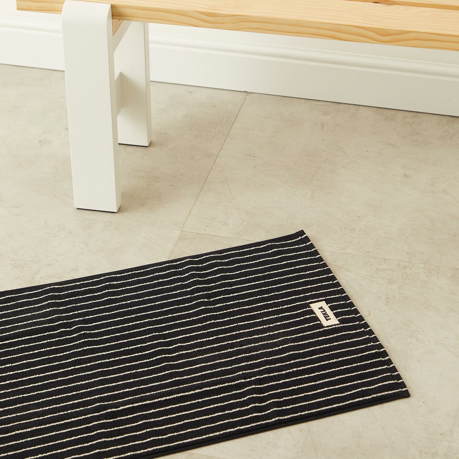 Tekla Fabrics Organic Terry Bath Mat Black Stripes | END. (US)