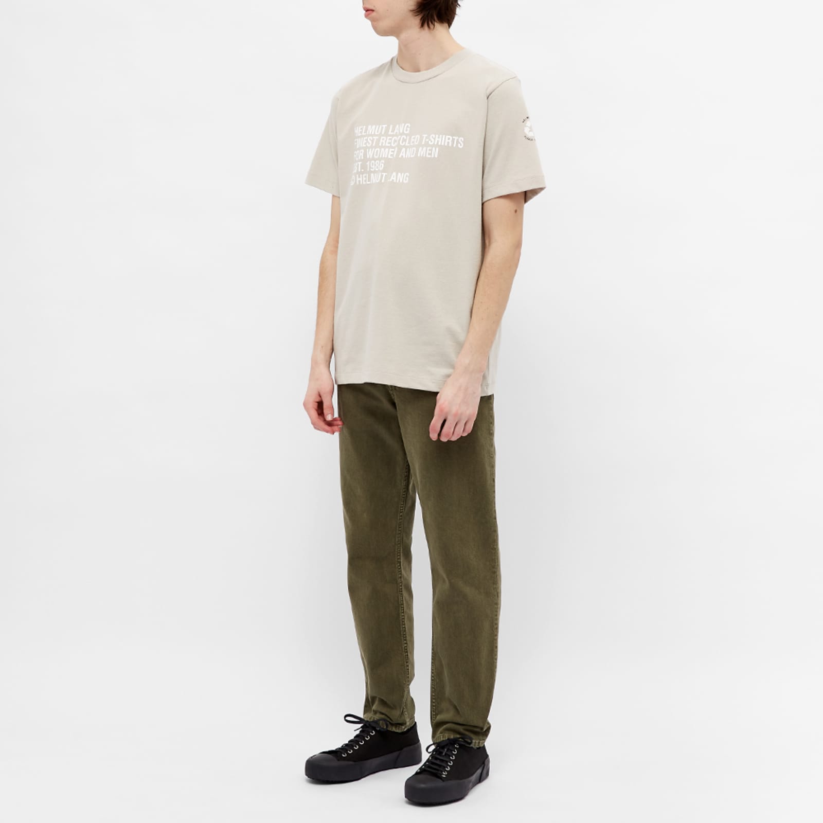Helmut Lang Recycled Label T-Shirt Coastal Fog | END.