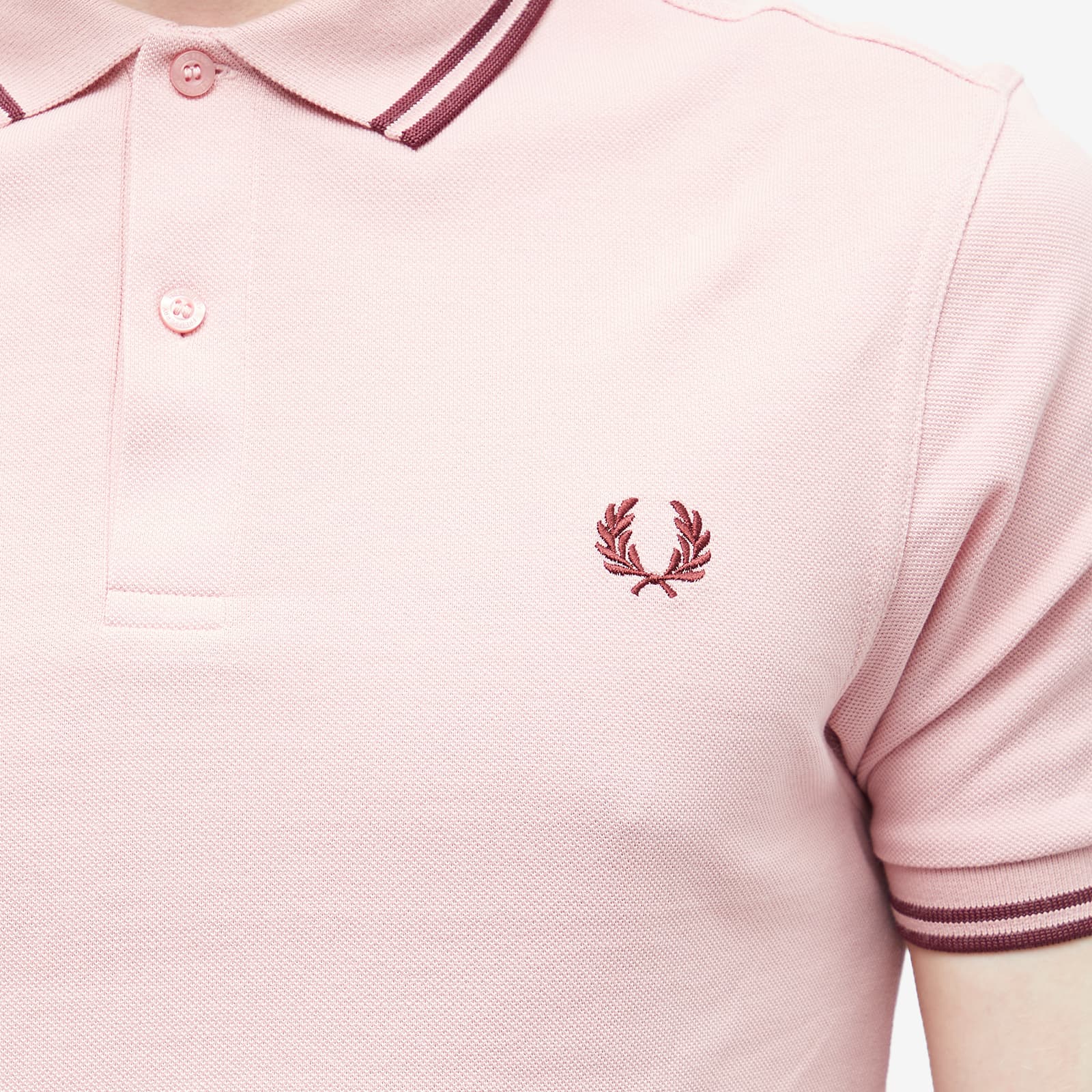 Fred Perry Twin Tipped Polo Chalky Pink & Oxblood | END. (HK)