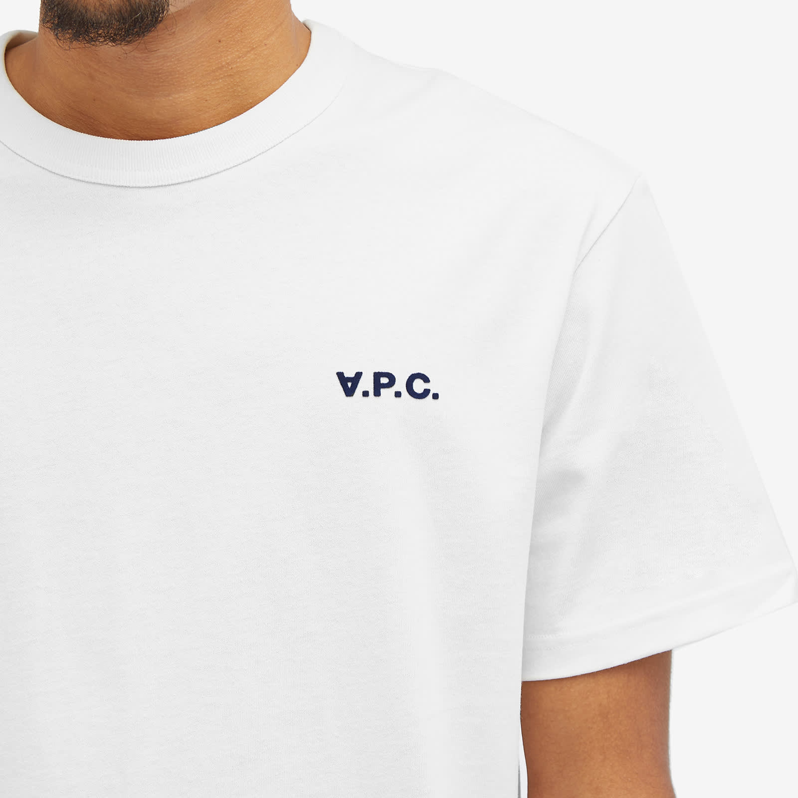 A.P.C. Small VPC Logo T-Shirt White & Dark Navy | END. (HK)