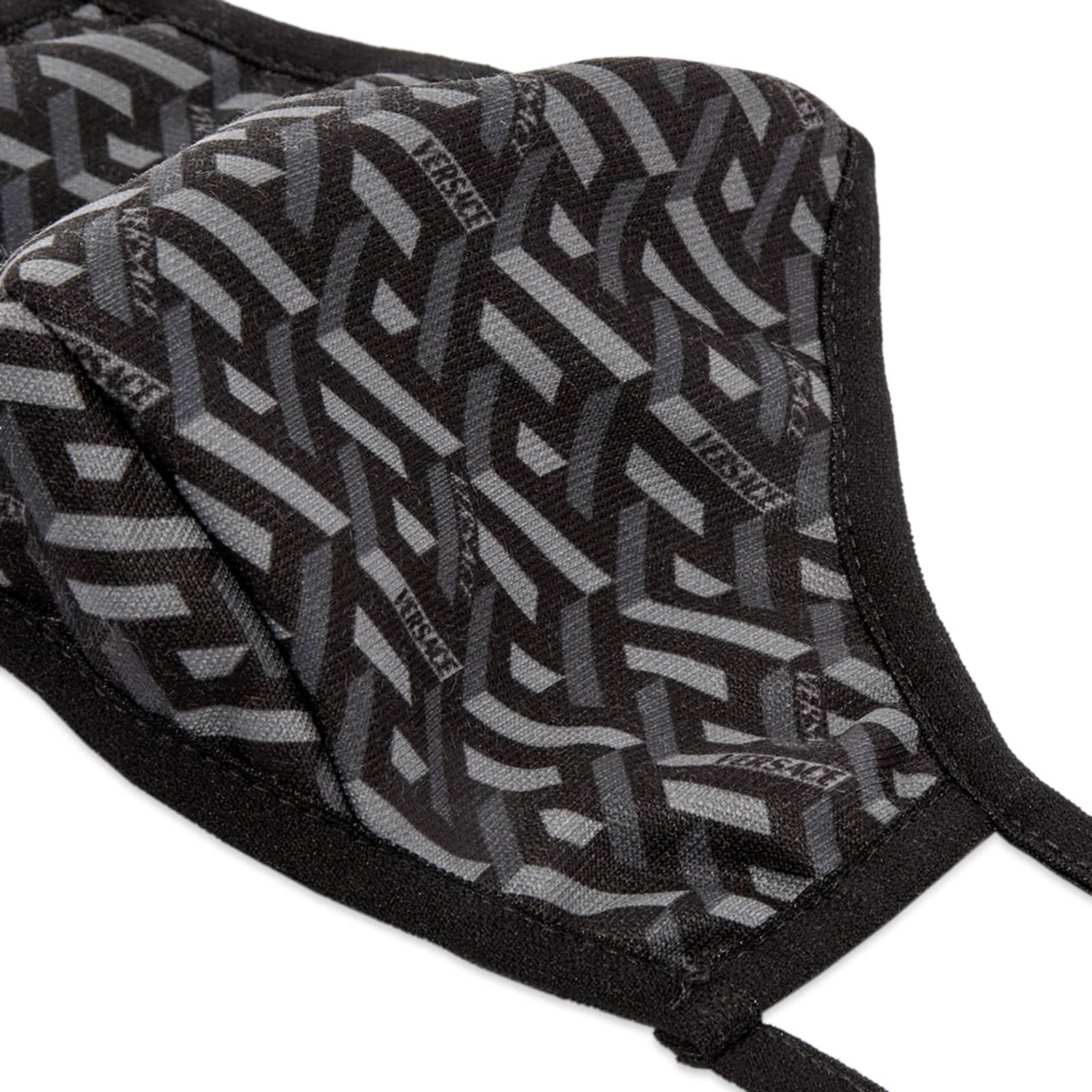 Versace Monogrammed Geometric Logo Face Mask Black & Grey | END. (US)