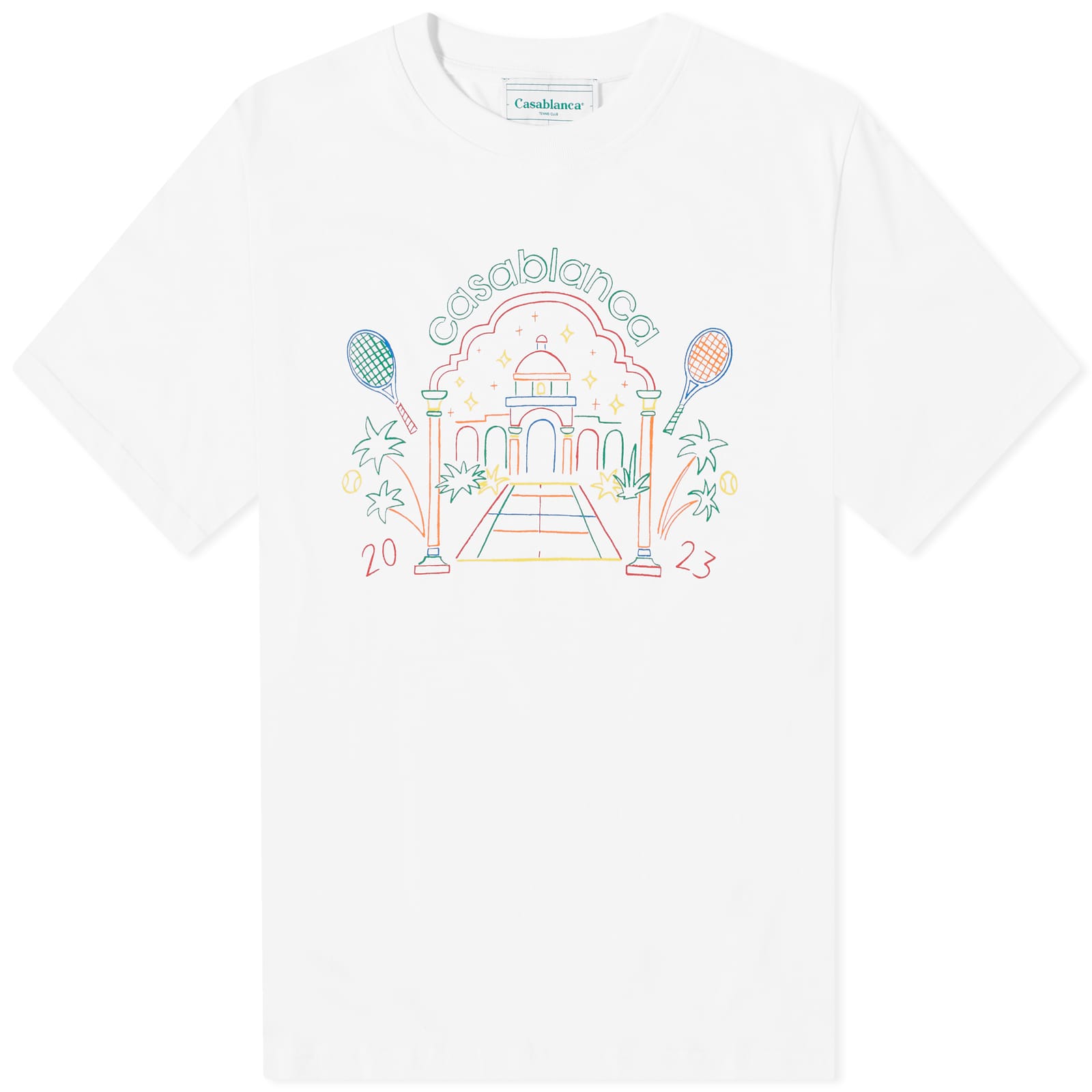 Casablanca Rainbow Crayon Temple T-Shirt White | END. (US)