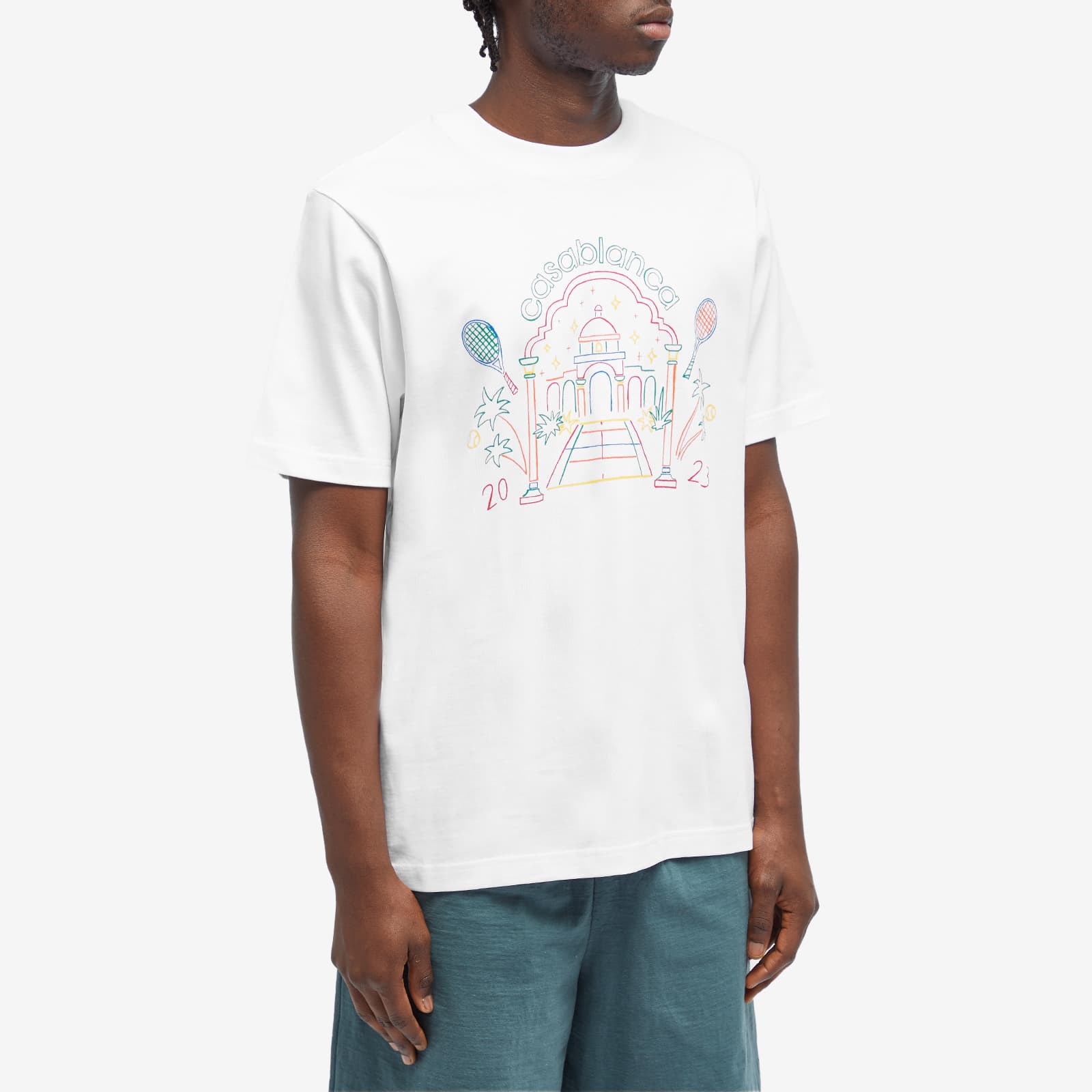 Casablanca Rainbow Crayon Temple T-Shirt White | END. (US)