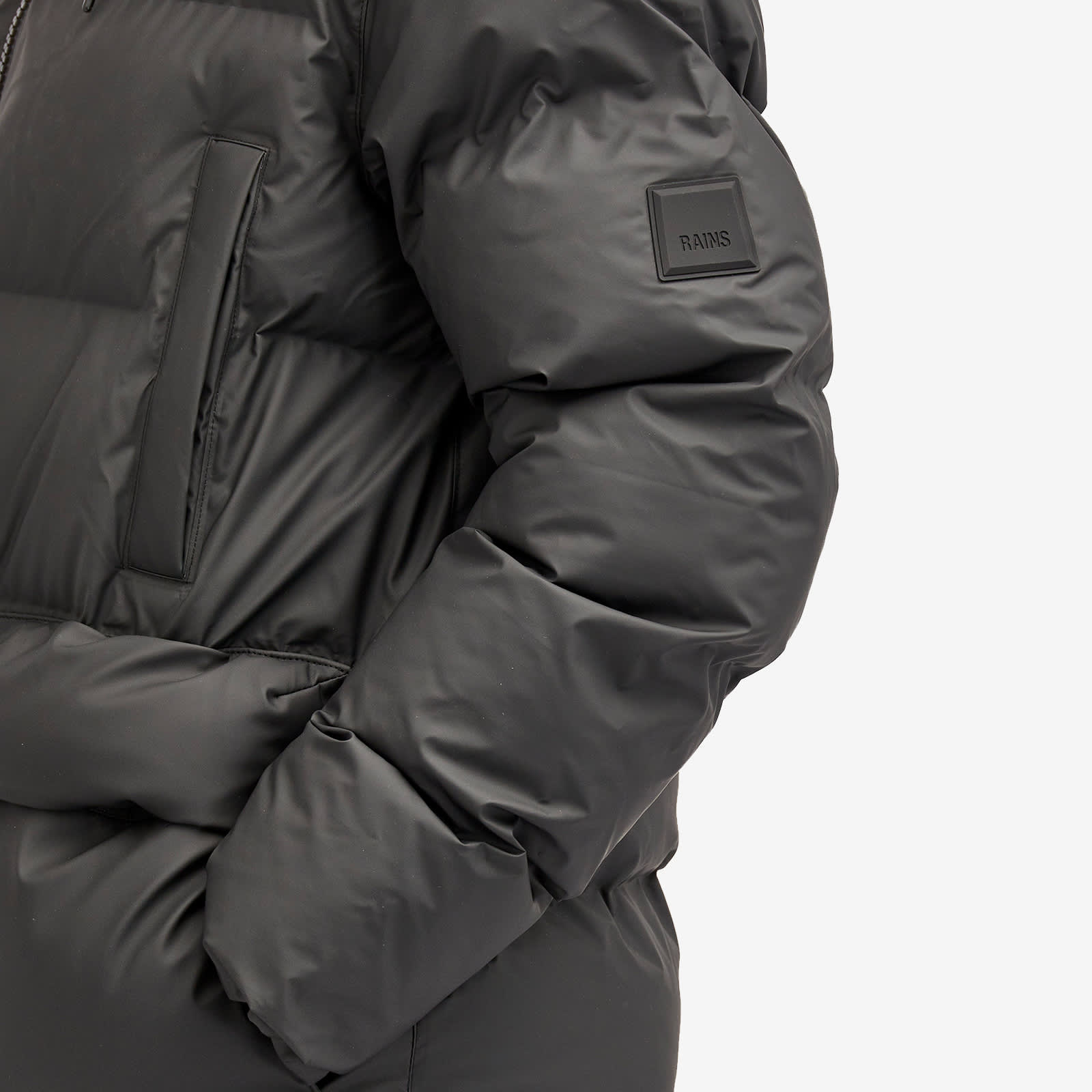 Rains Alta Long Puffer Cargo Jacket Black | END. (HK)