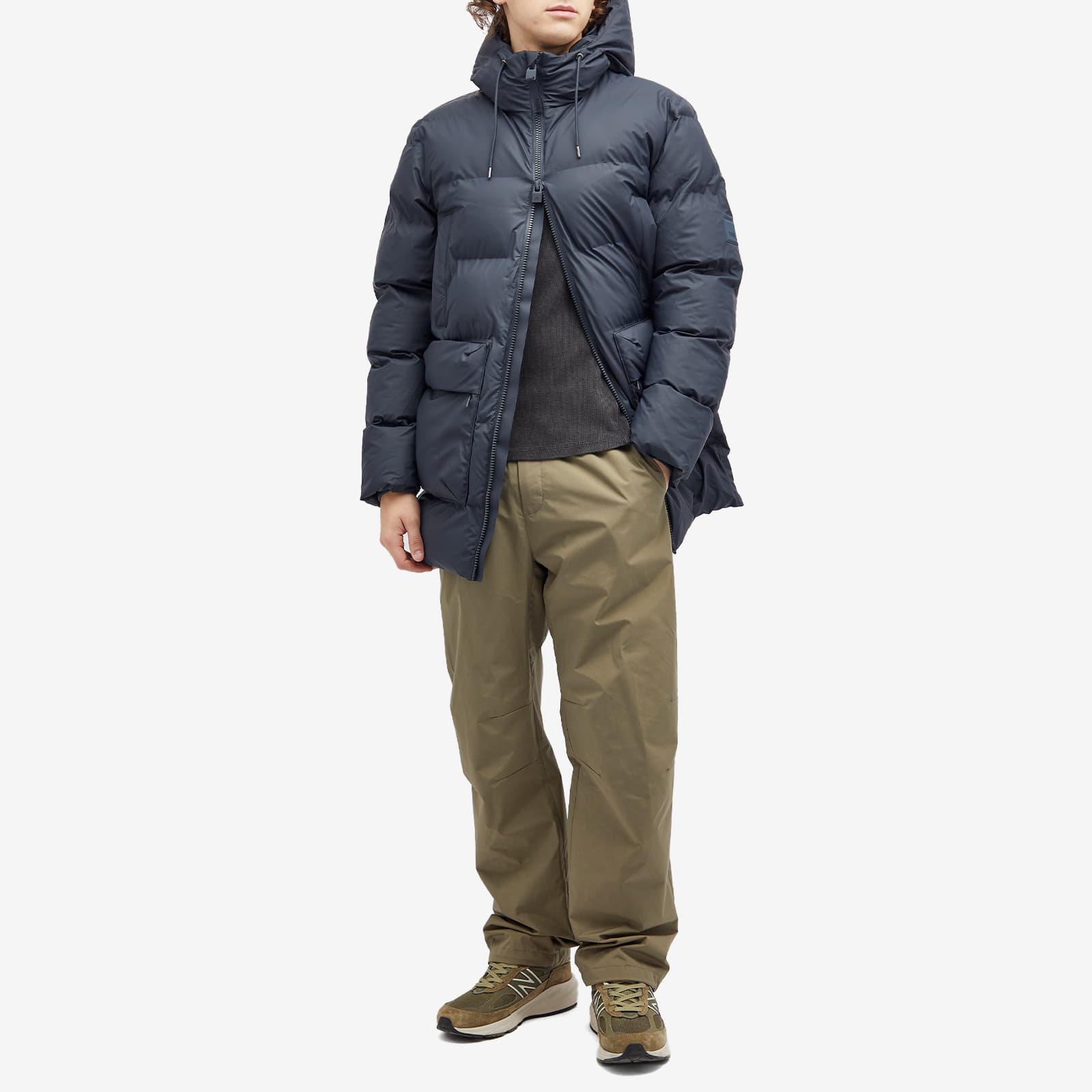 Rains Alta Long Puffer Cargo Jacket Navy | END. (HK)