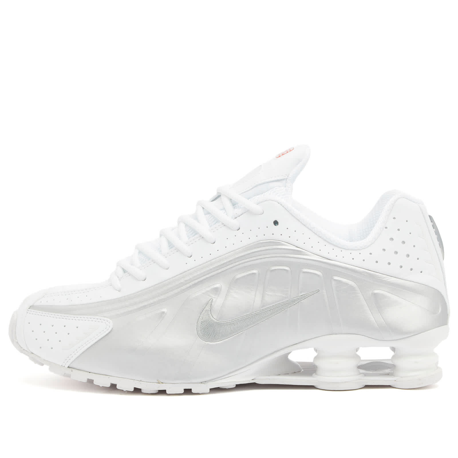 Nike Shox R4 Sneaker White, Silver & Crimson | END. (US)