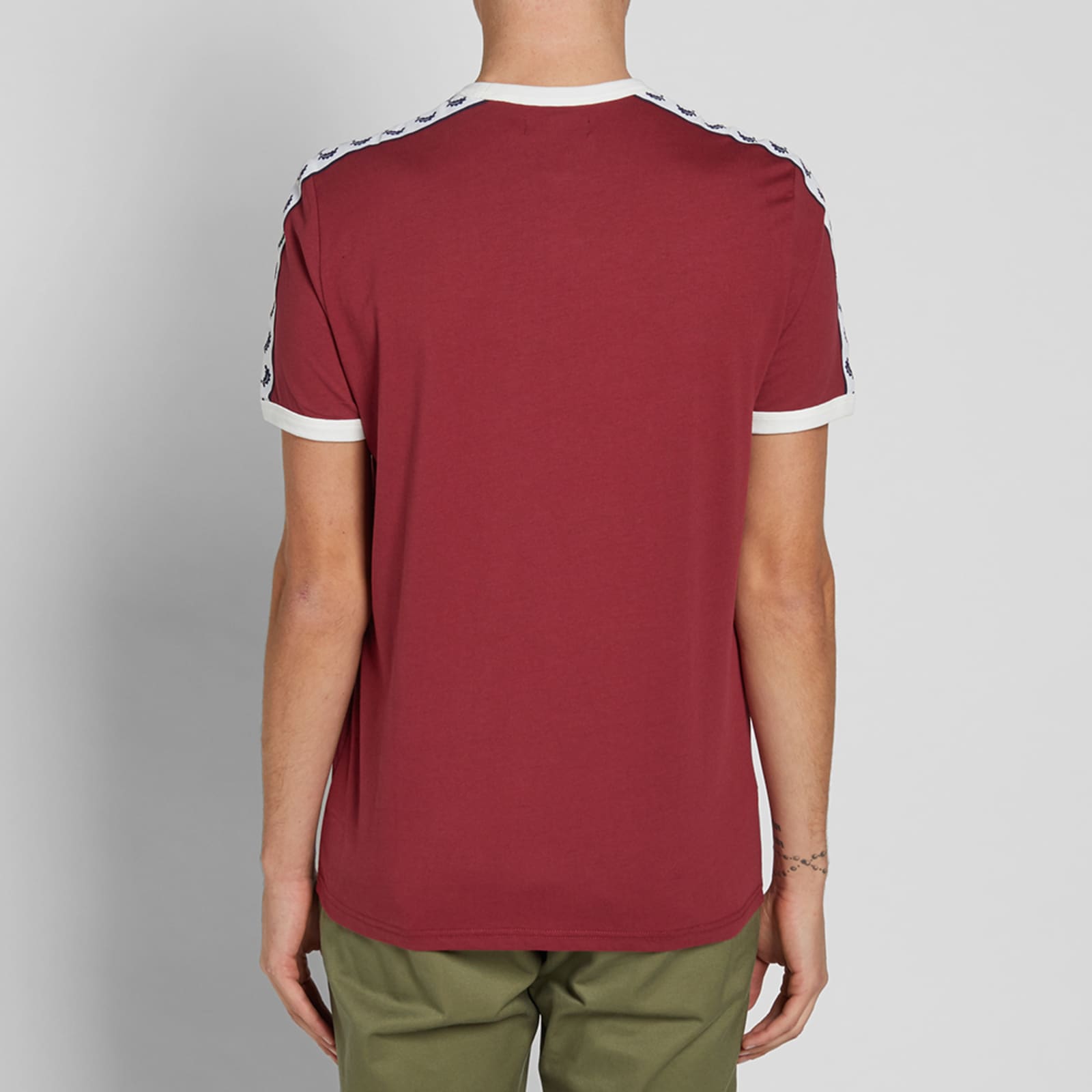 Fred Perry Taped Ringer Tee Maroon | END. (US)