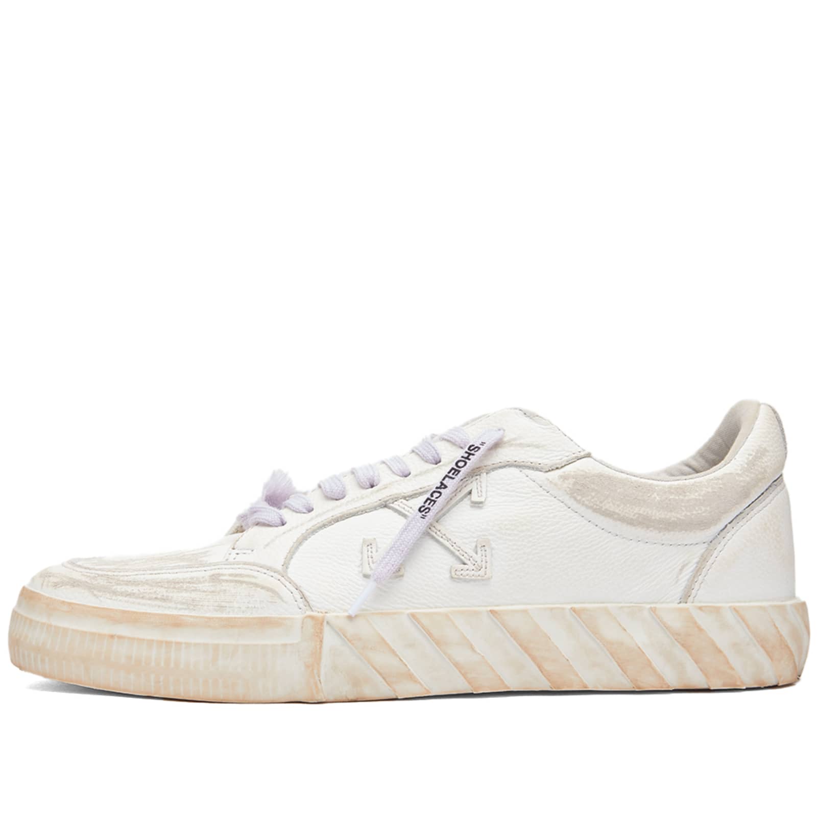 Off-White Low Vulcanized Distressed Leather Sneaker White | END. (US)