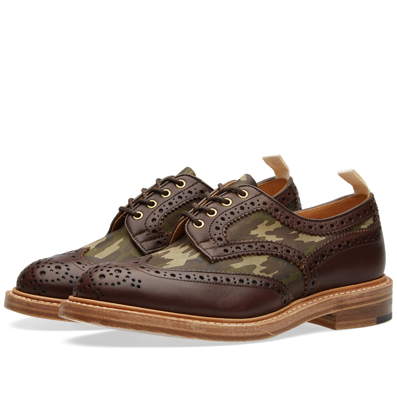 END. x Tricker's Camo Insert Bowood Brogue Naster Leather, Camo & Brass ...