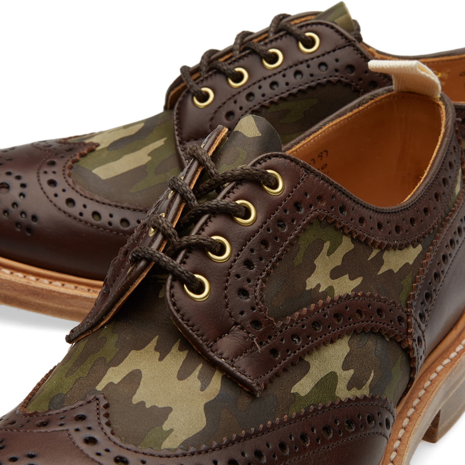 END. x Tricker's Camo Insert Bowood Brogue Naster Leather, Camo & Brass ...