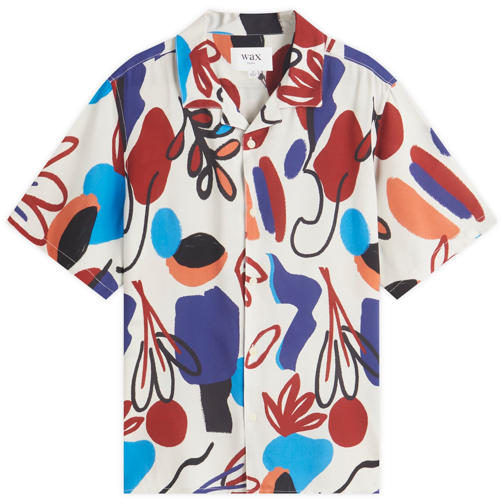 Wax London Didcot Block Scribble Vacation Shirt Red & Blue | END. (US)