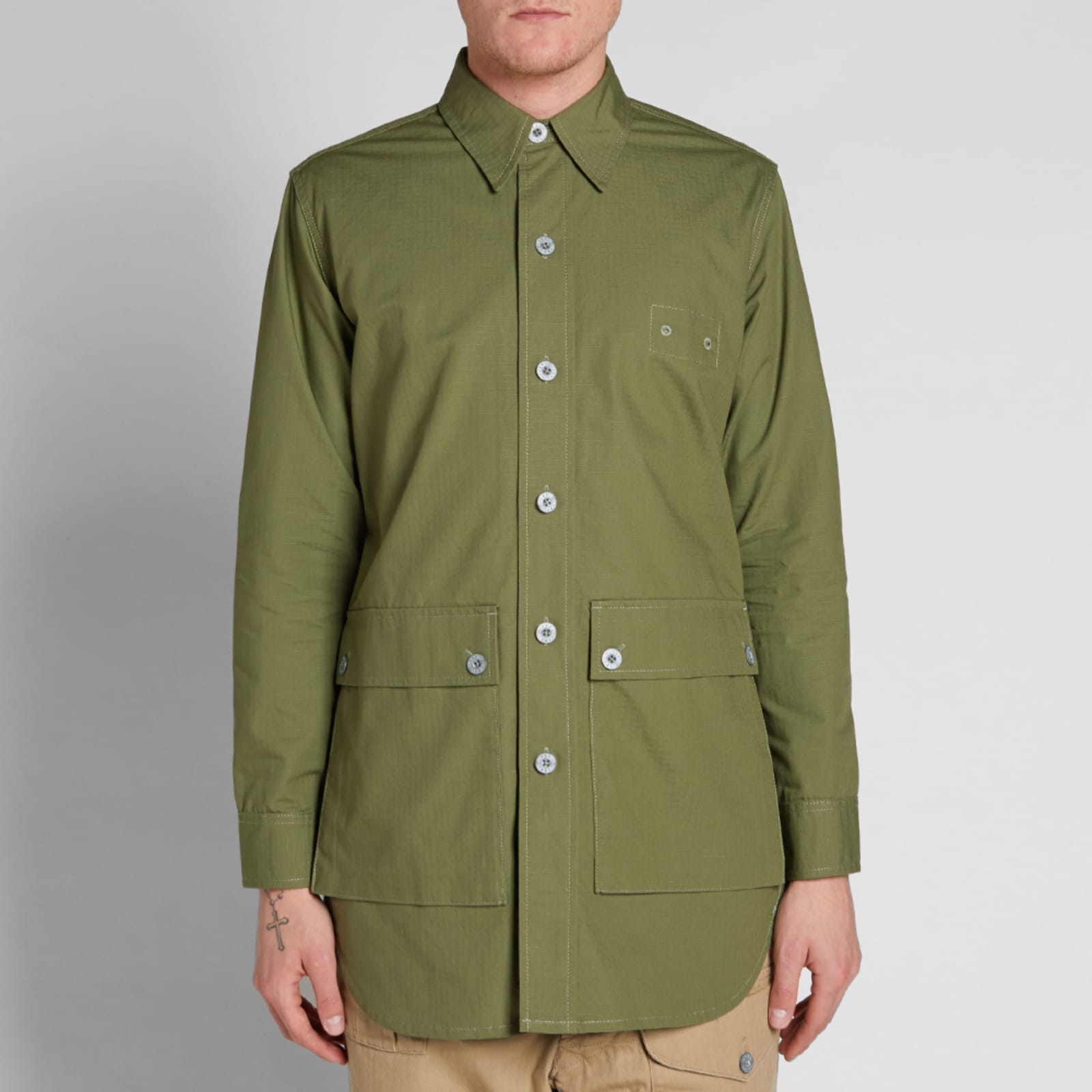 Nigel Cabourn Lybro Mountain Division Shirt Jacket Army | END. (US)