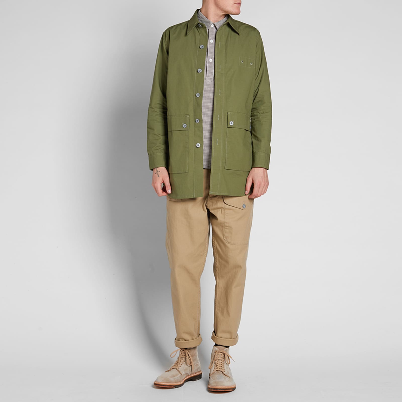 Nigel Cabourn Lybro Mountain Division Shirt Jacket Army | END. (US)