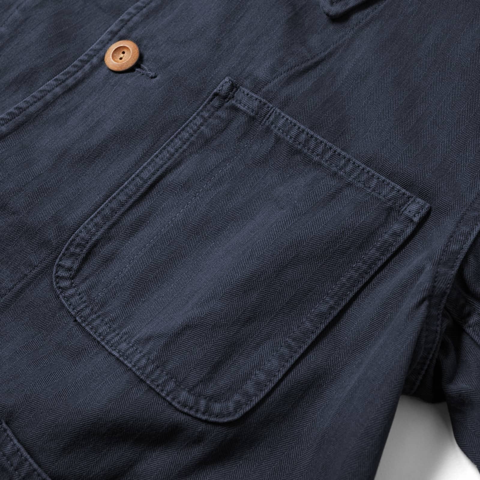 Visvim Benny O.V.N.D. Herringbone Jacket Navy | END. (US)