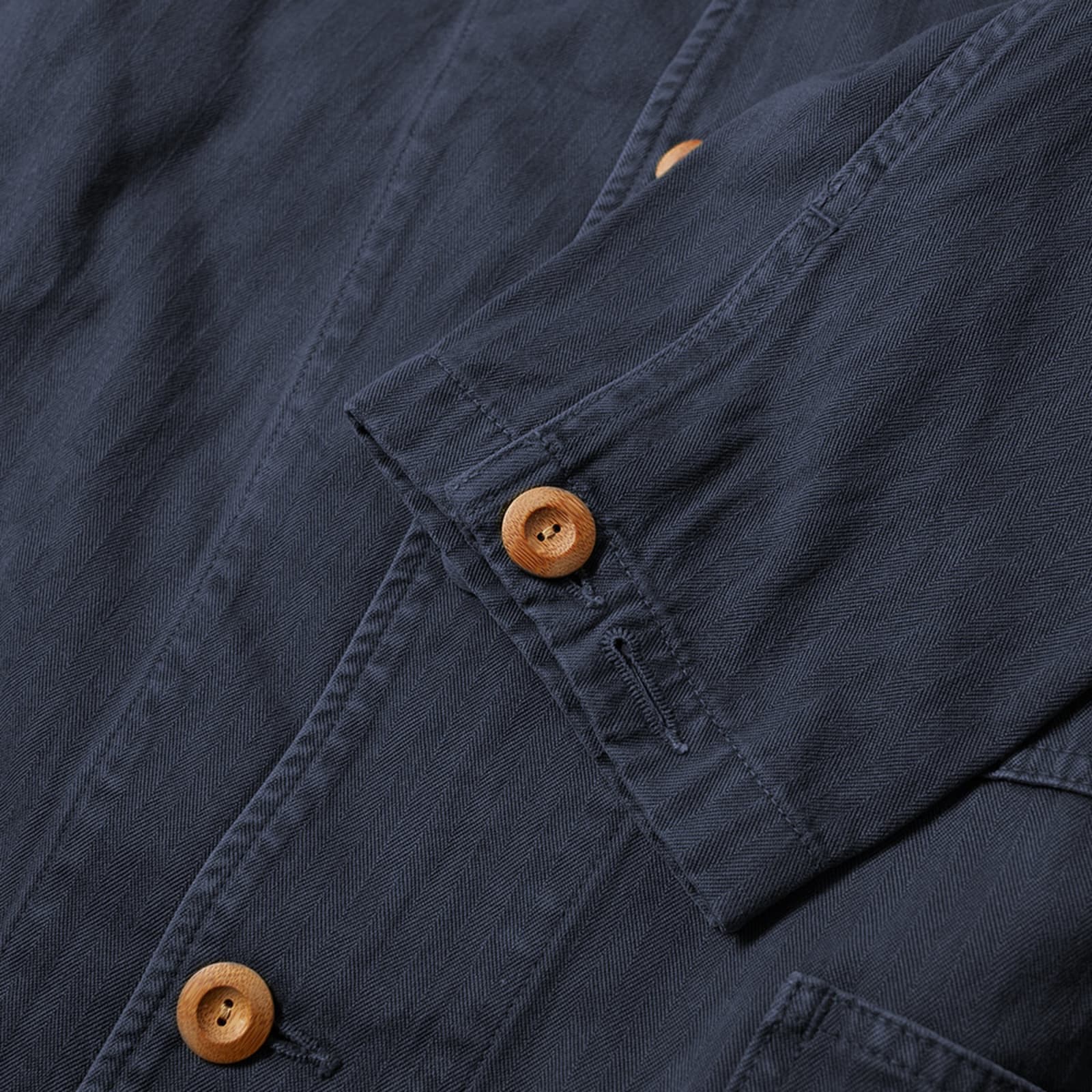 Visvim Benny O.V.N.D. Herringbone Jacket Navy | END. (US)