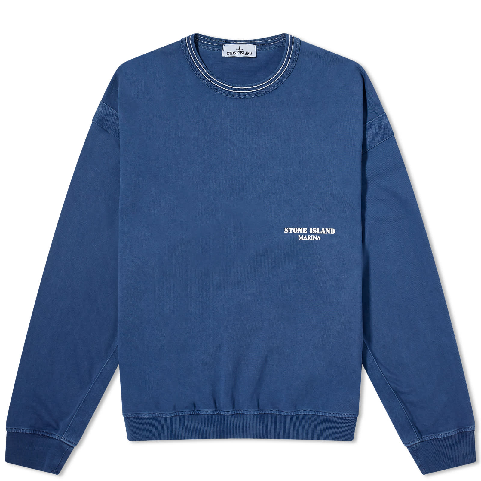 Stone Island Marina Logo Crew Sweat Royal Blue | END. (GB)