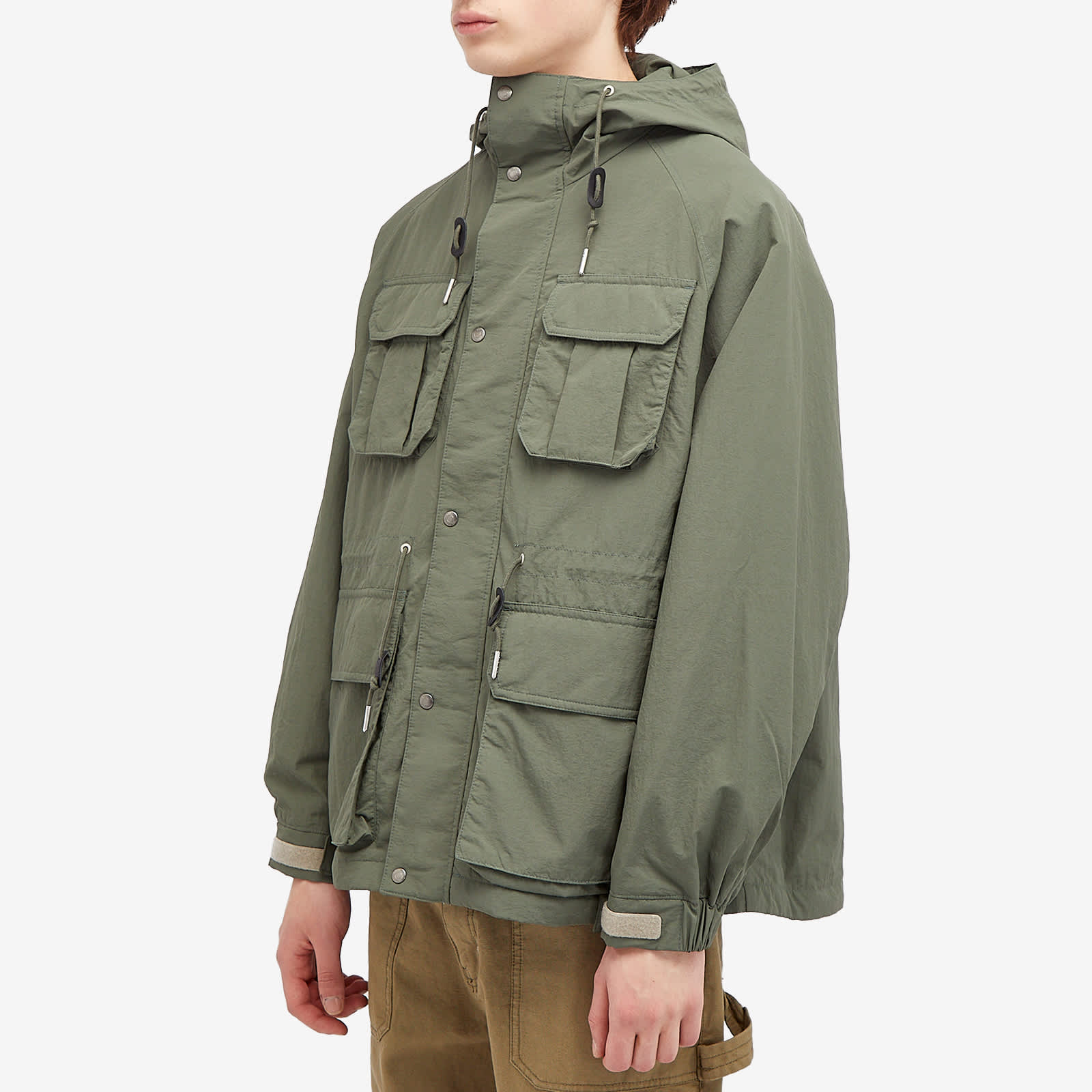 Uniform Bridge Pocket Mountain Parka Jacket Sage Green | END.
