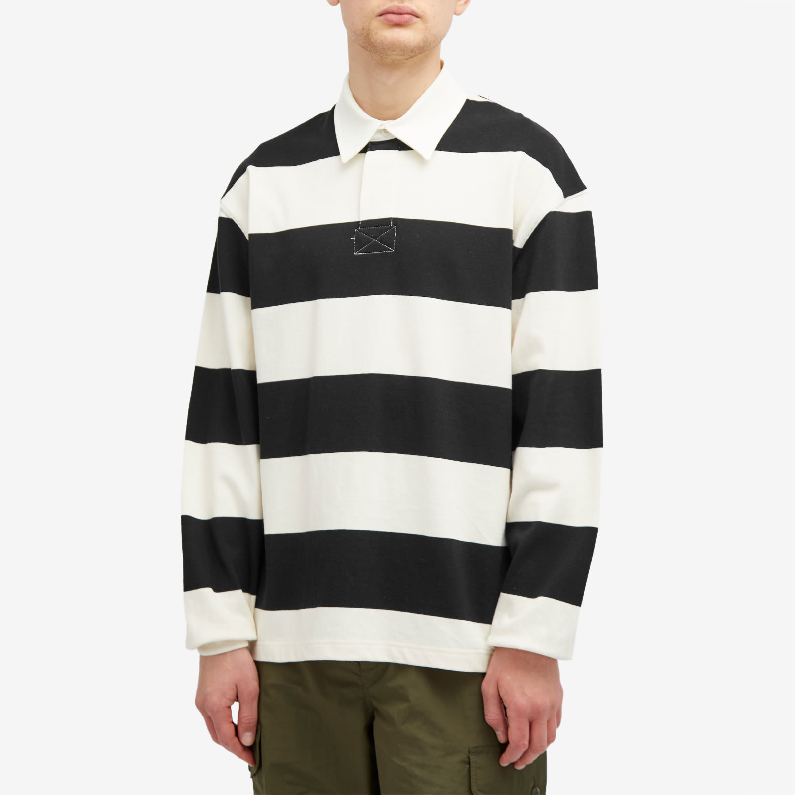 Uniform Bridge Naval Stripe Rugby Shirt Black | END. (US)
