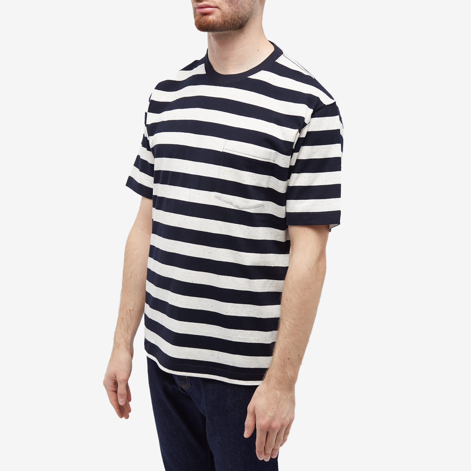 Beams Plus Bold Stripe T-Shirt Navy | END. (GB)