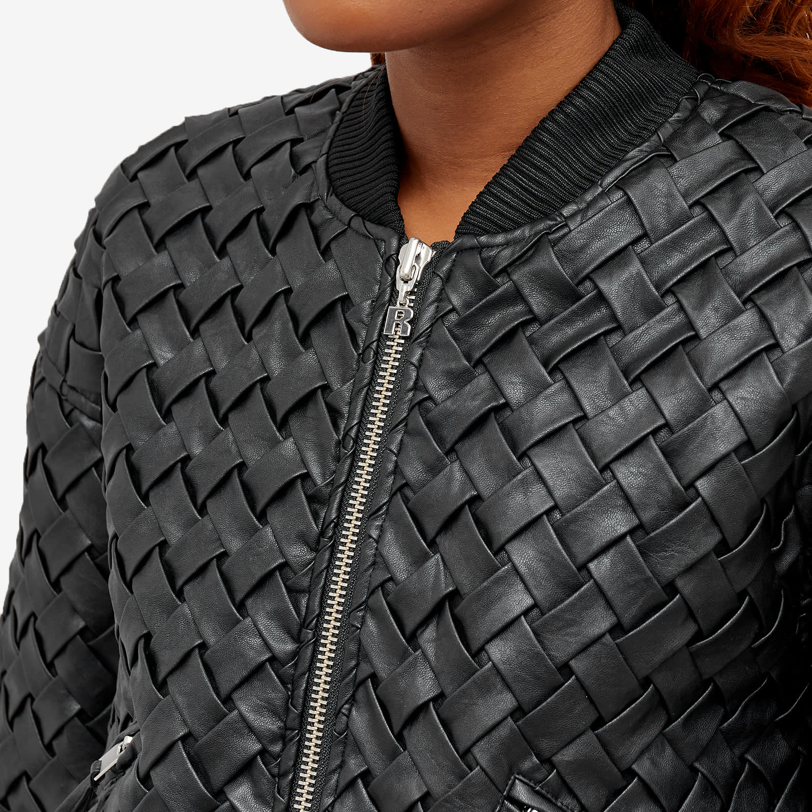 ROTATE Braided Bomber Jacket Black | END. (US)
