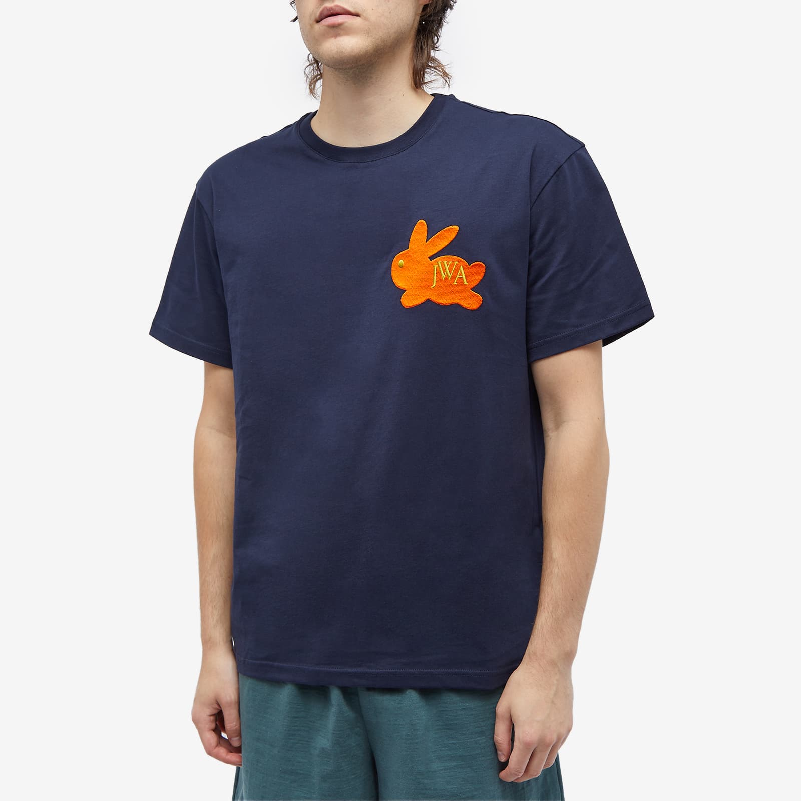 JW Anderson Embroidered Bunny T-Shirt Navy | END. (GB)