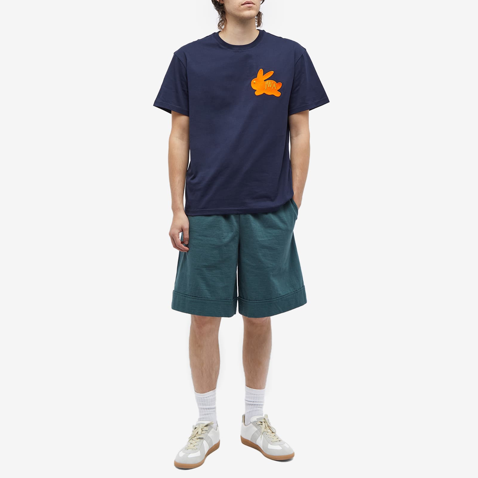 JW Anderson Embroidered Bunny T-Shirt Navy | END. (GB)