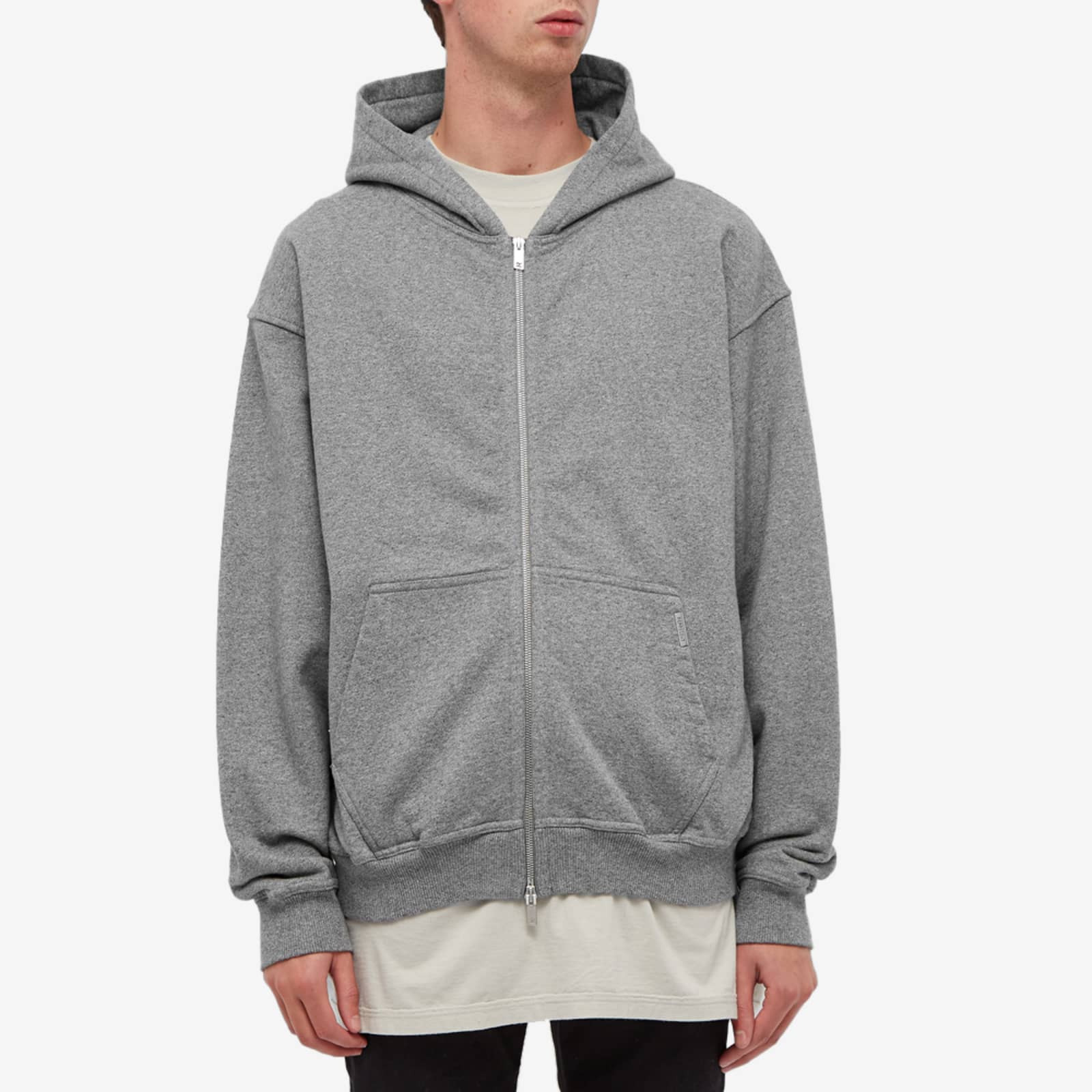 Represent Blank Zip Hoodie Grey Melange | END. (US)