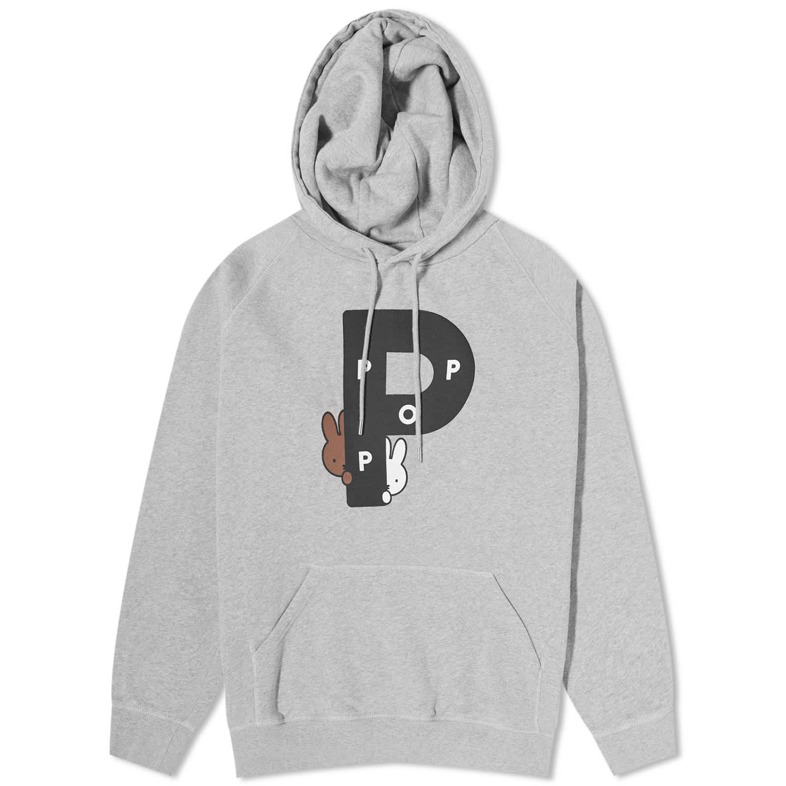 POP Trading Company x Miffy Big P Popover Hoodie Grey | END. (US)