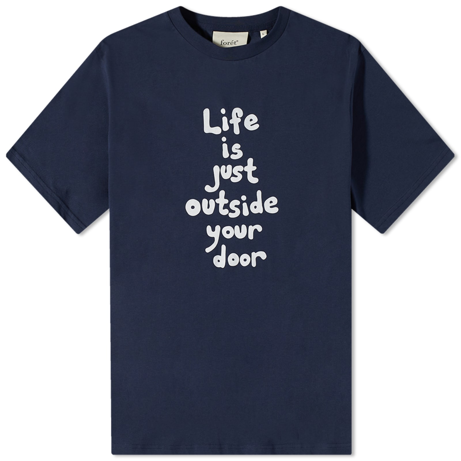 Foret Outside T-Shirt Navy & White | END. (US)
