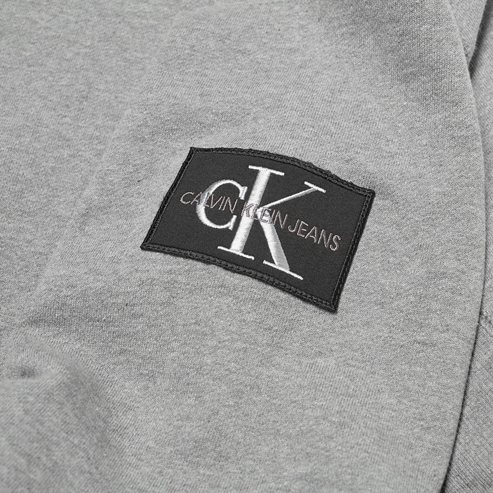Calvin Klein Monogram Sleeve Badge Sweat Mid Grey Heather End Gb