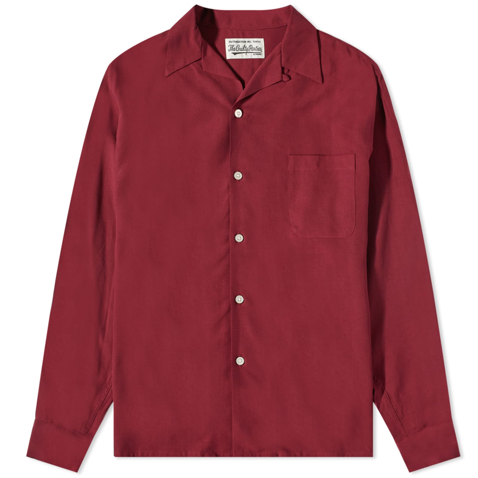 Wacko Maria Chain Stitch Logo Shirt Burgundy | END.