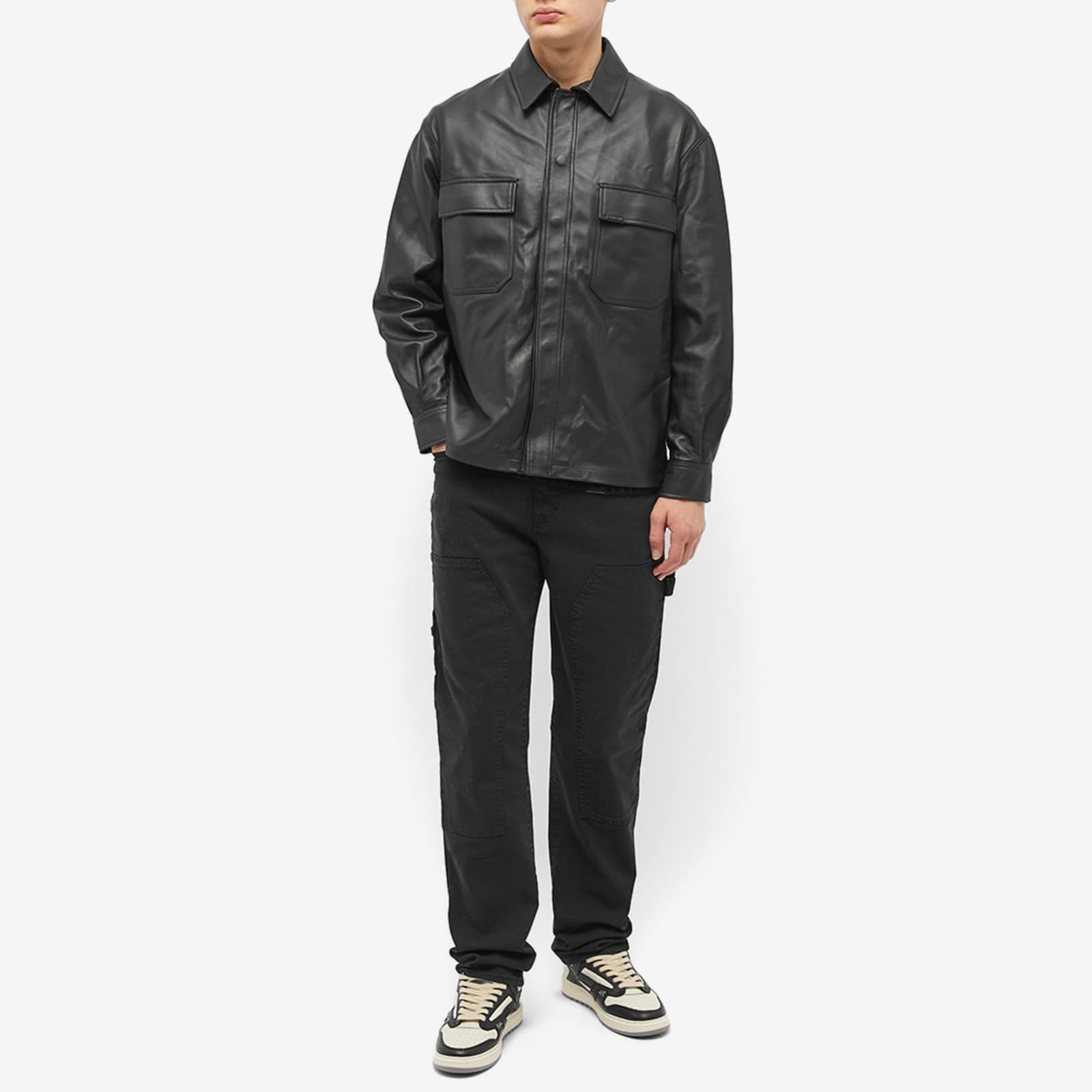 Represent Leather Overshirt Black | END. (KR)