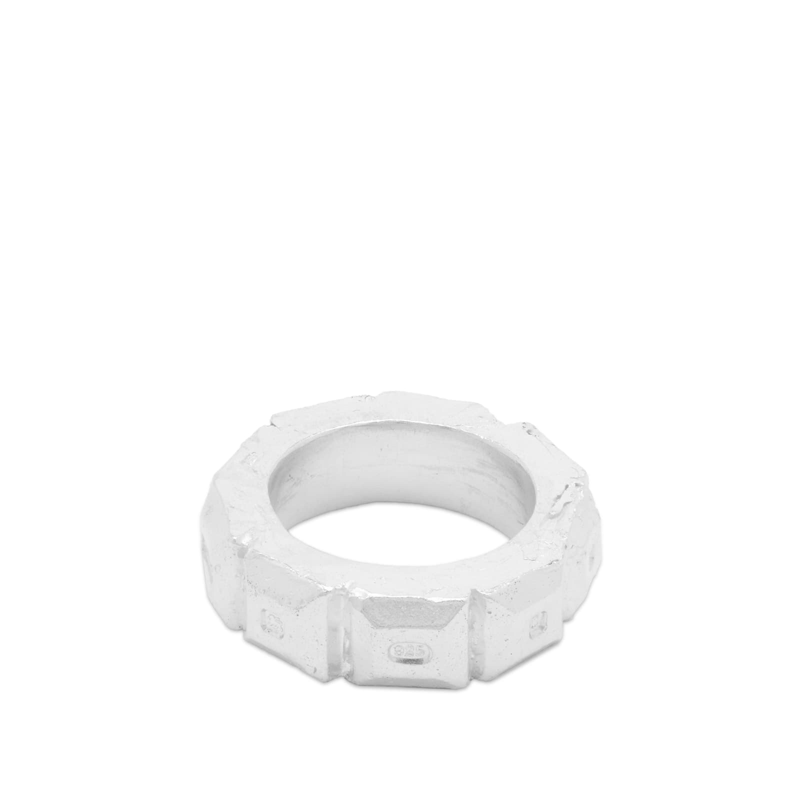 The Ouze Square-Cut Hallmark Ring Silver | END. (GB)