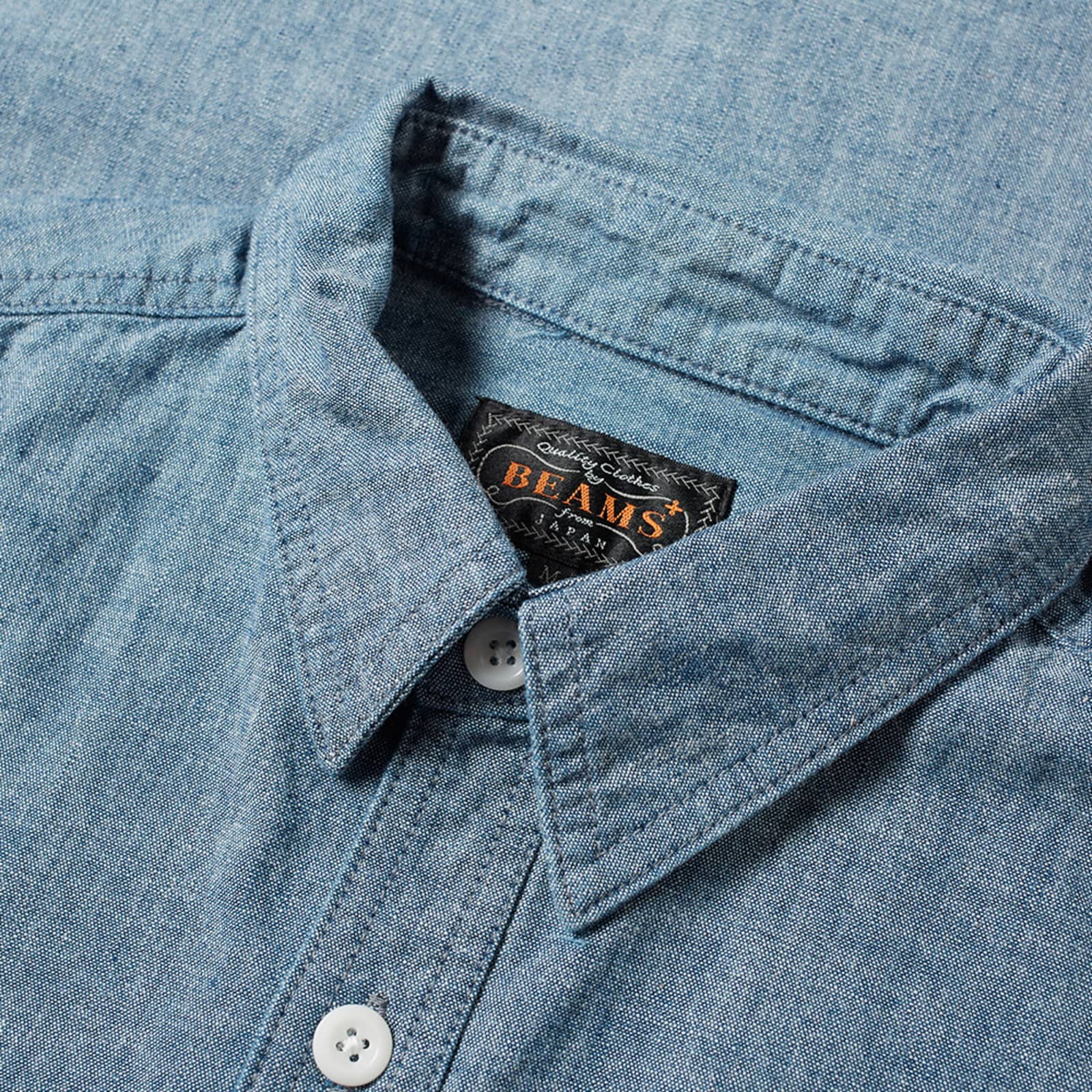 Beams Plus Chambray Work Shirt Blue Chambray | END. (US)